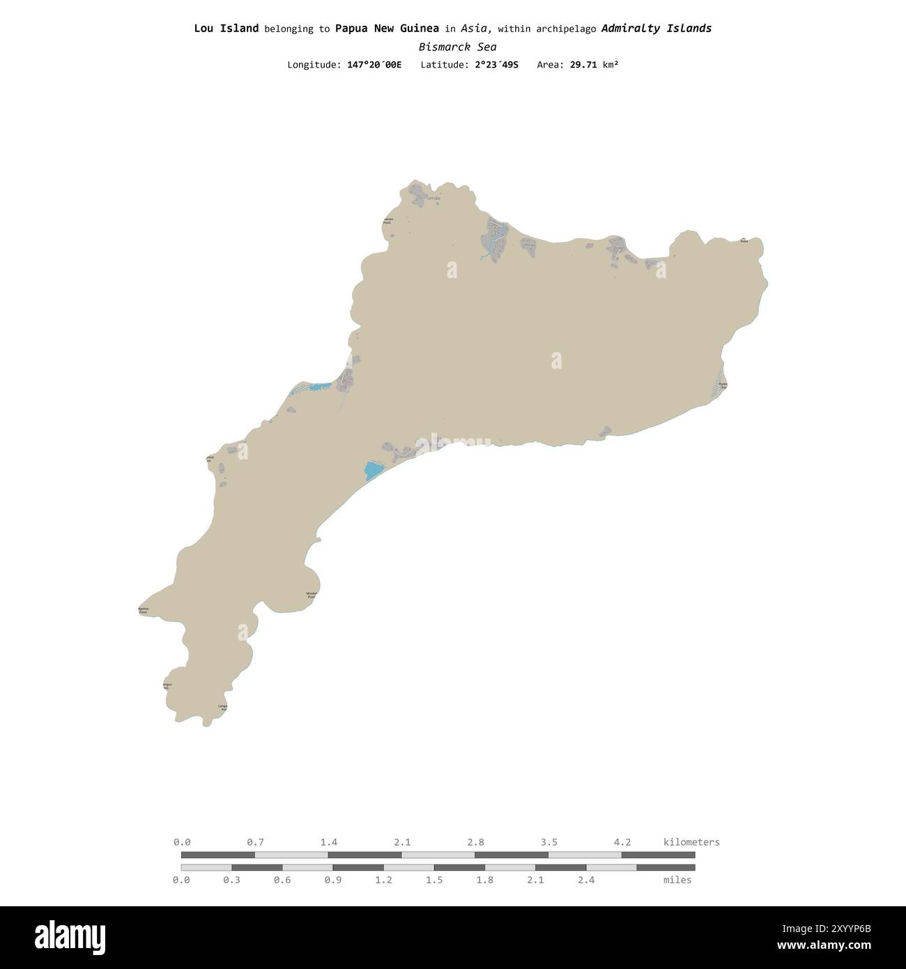 Lou Island in the Bismarck Sea, belonging to Papua New Guinea, isolated ...