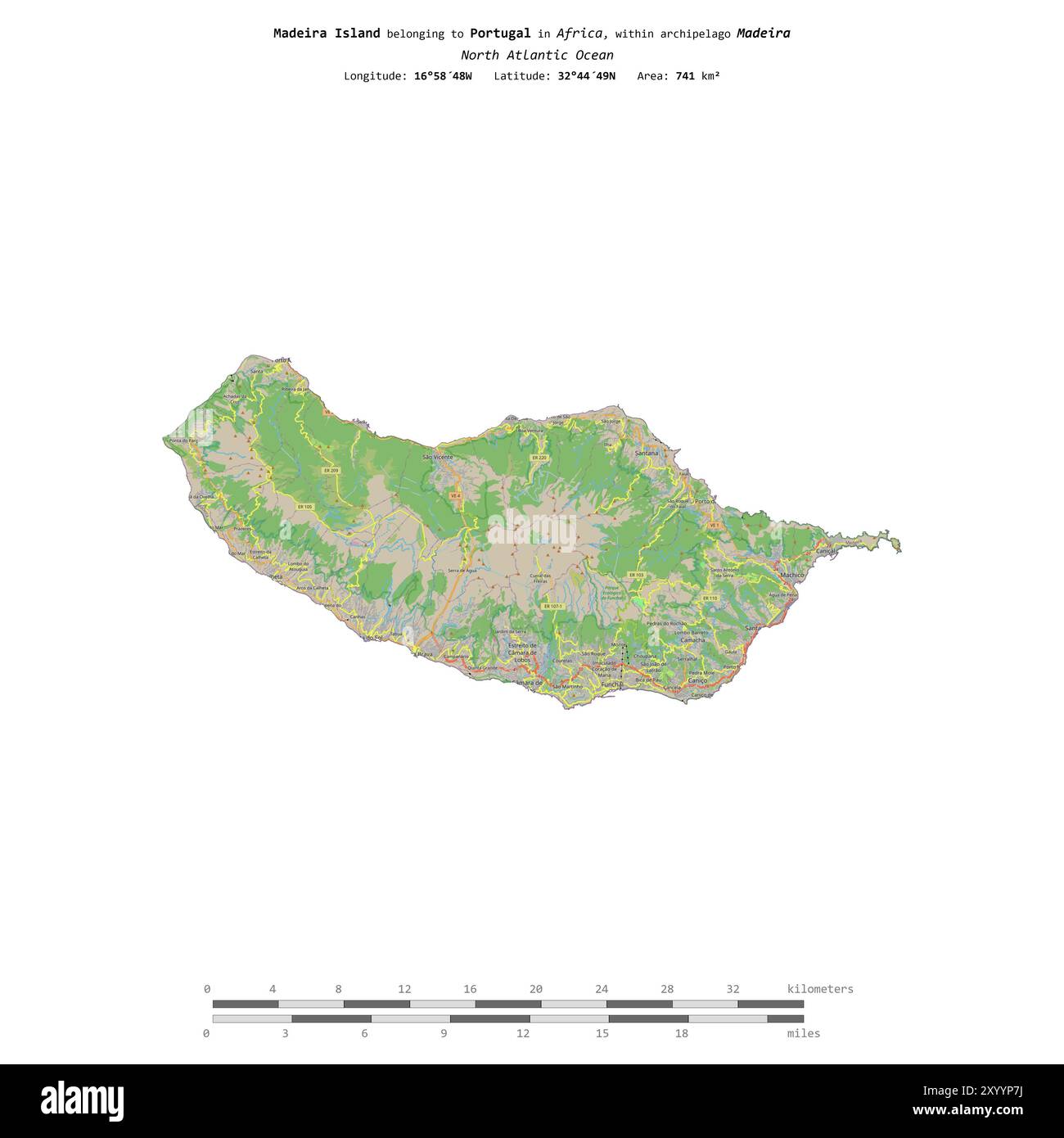 Madeira Island in the North Atlantic Ocean, belonging to Portugal ...