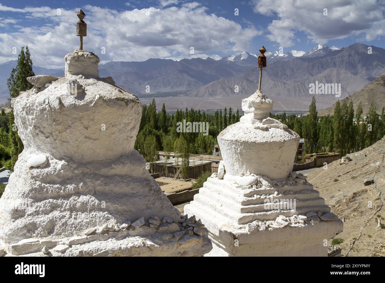 Two old stupas in Ladakh, India, Asia Stock Photo - Alamy
