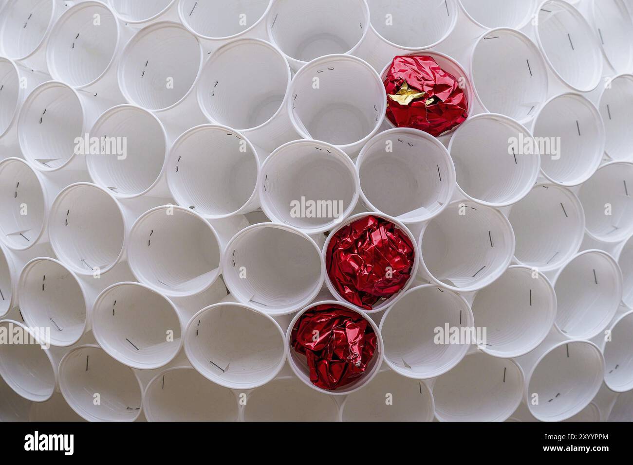 Plastic cups as litter bins Stock Photo - Alamy