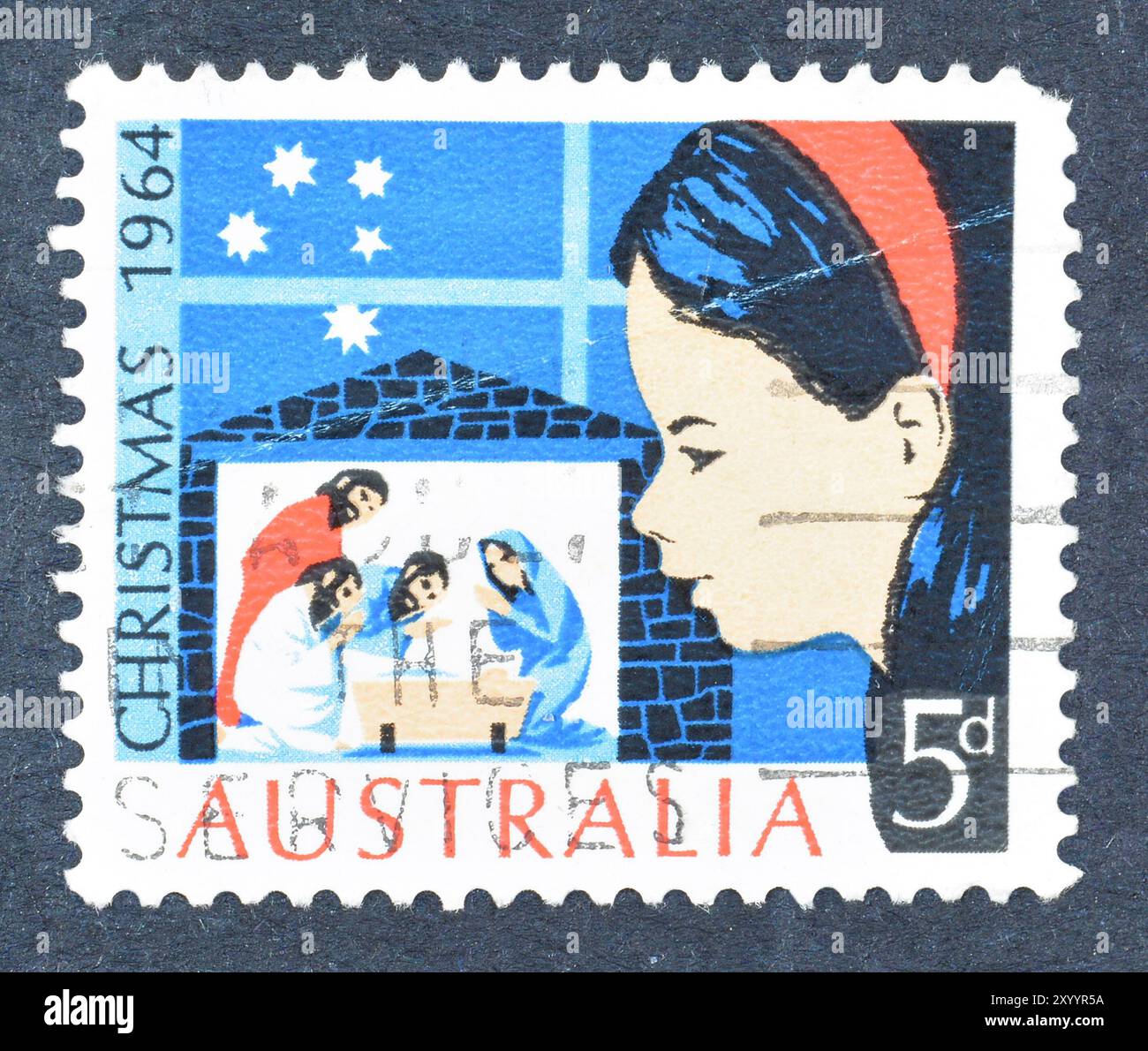 Postage stamp printed by Australia, Christmas stamp, circa 1964 Stock ...