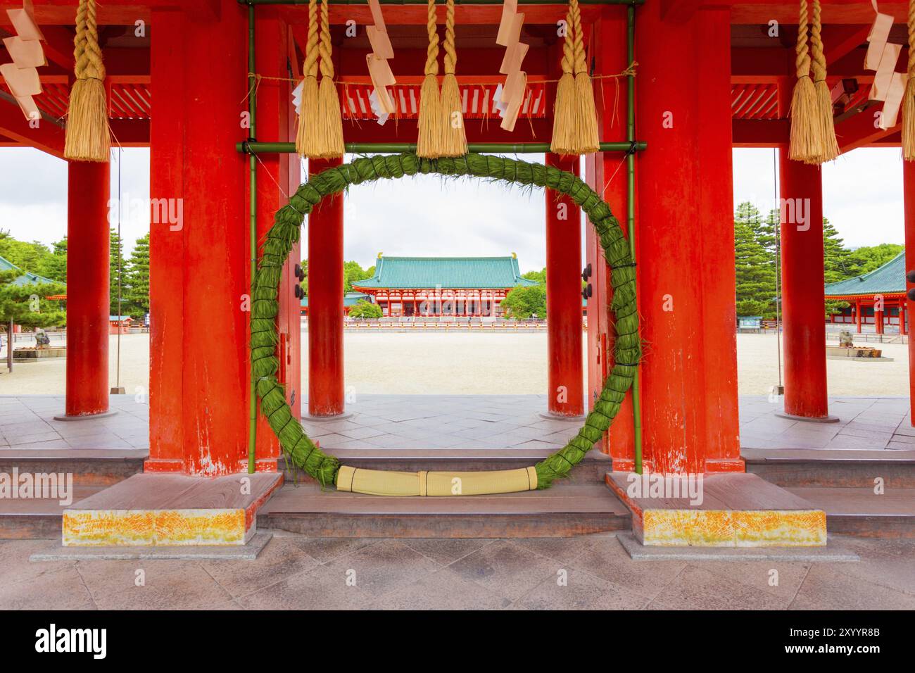 Green chinowa kuguri, a circular grass wreath for purification at ...