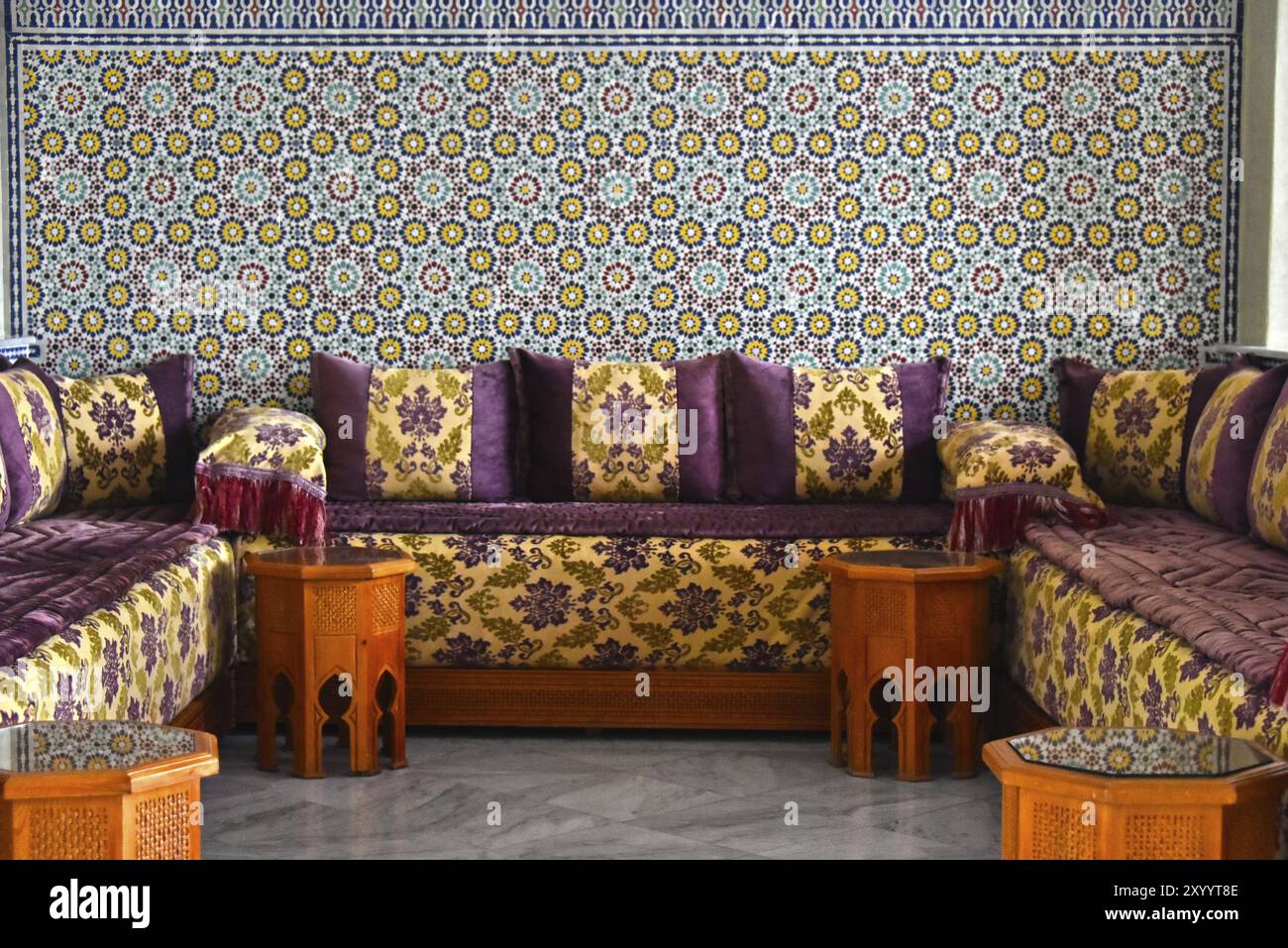 AGADIR, MOROCCO, OCT 1, 2016: Traditional Moroccan interior design ...