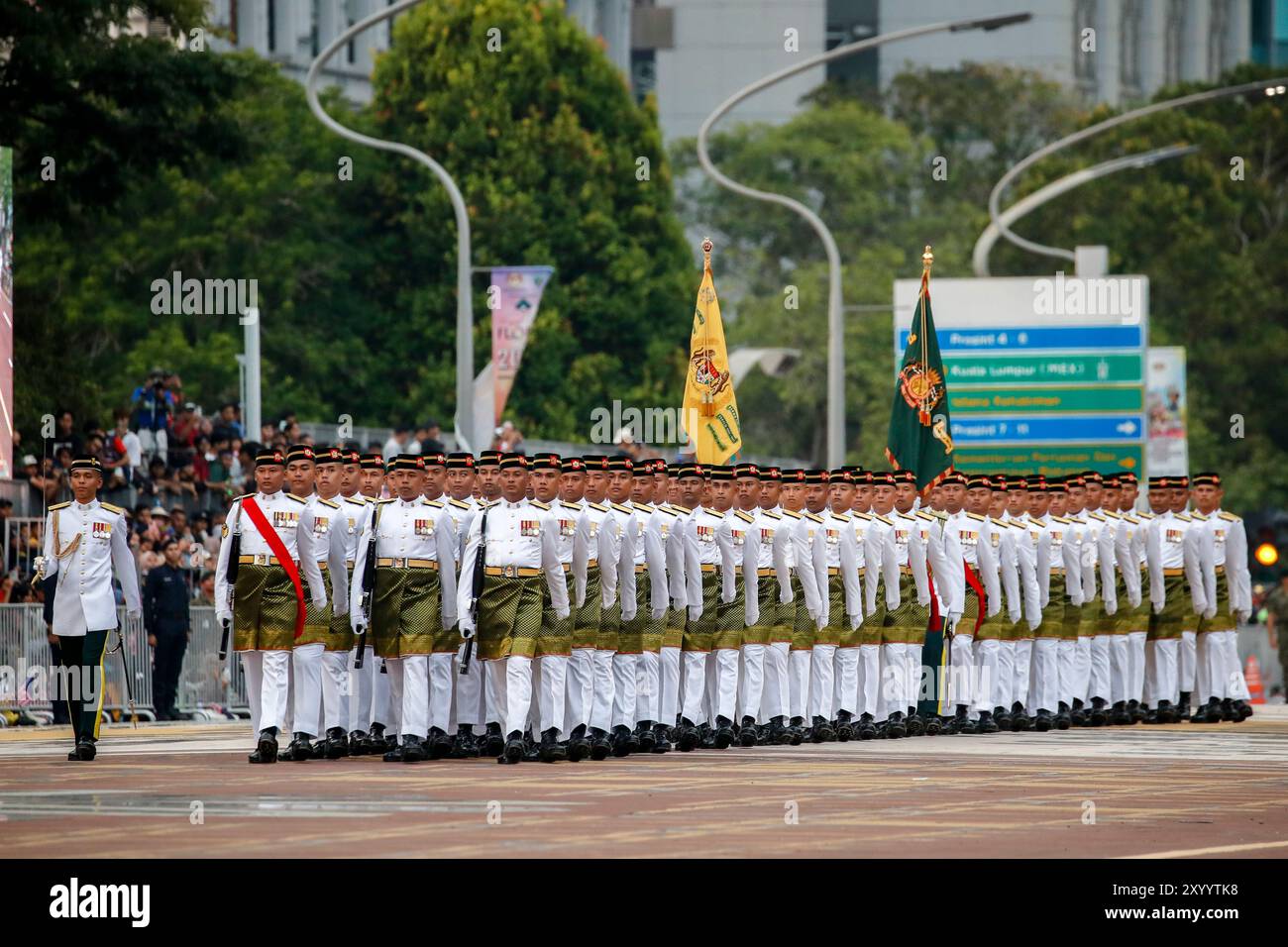 Kuala Lumpur, Malaysia. 31st Aug, 2024. Malaysian honour guards march ...