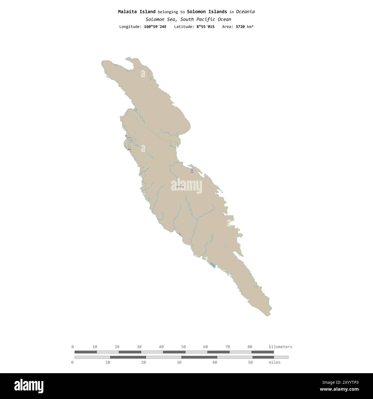 Malaita Island in the Solomon Sea, belonging to Solomon Islands ...