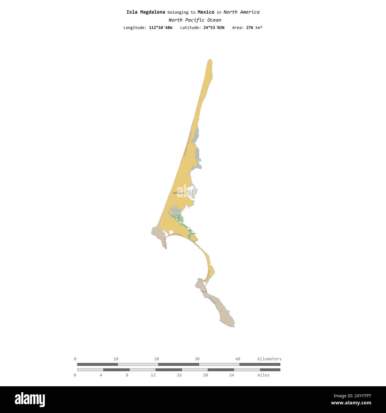 Isla Magdalena in the North Pacific Ocean, belonging to Mexico ...