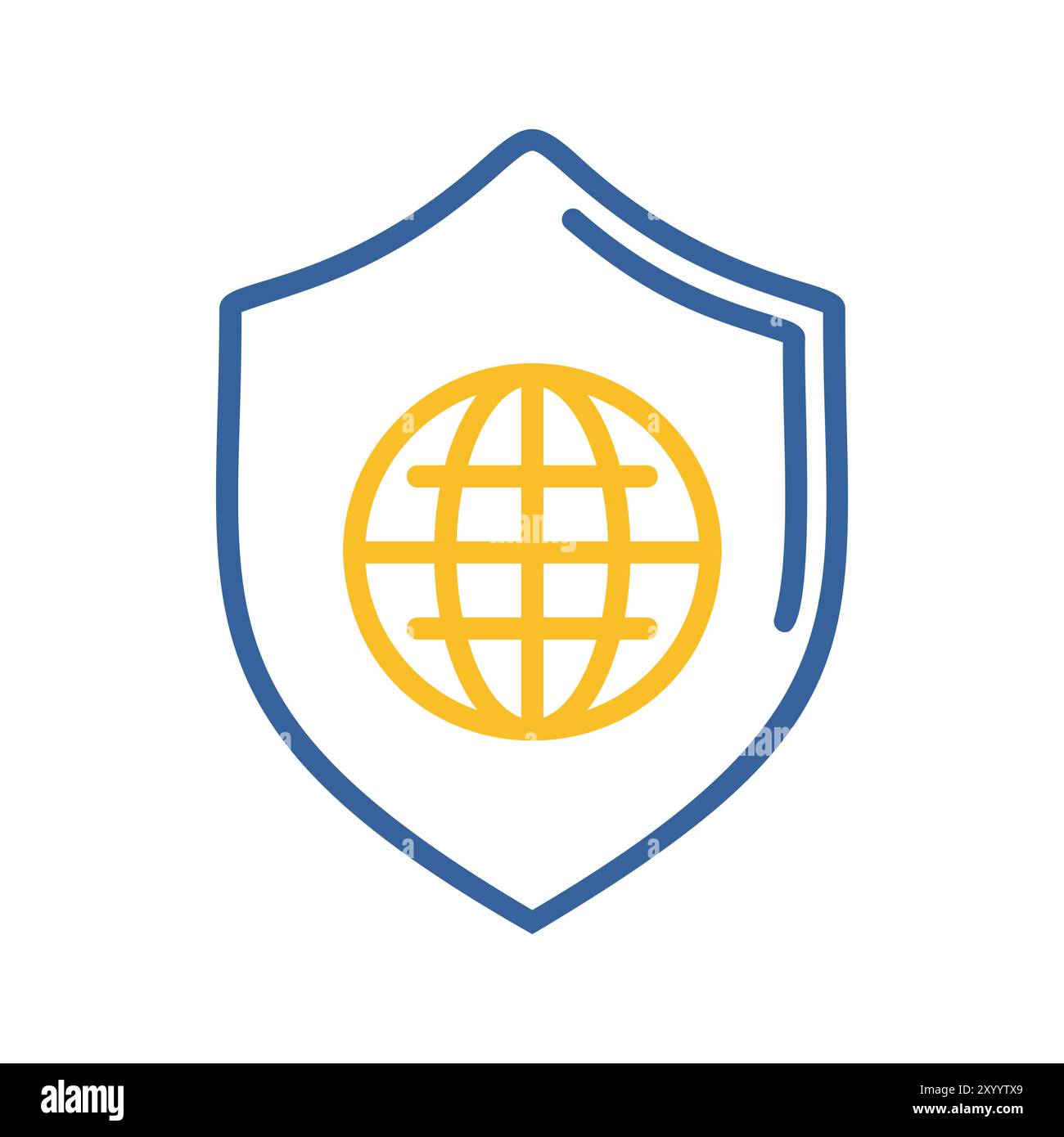Global shield vector icon. Security sign. Graph symbol for your web ...
