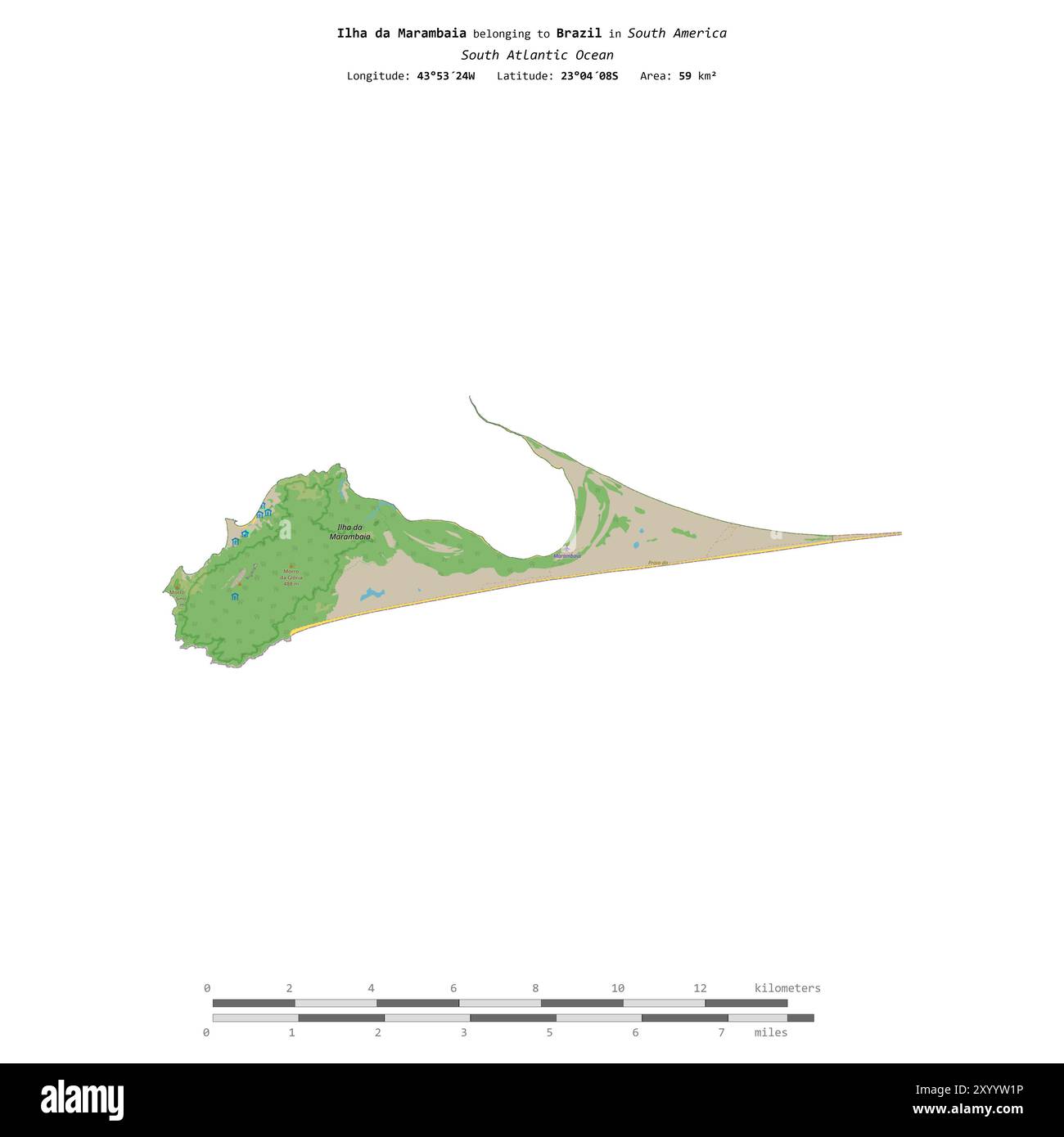 Ilha da Marambaia in the South Atlantic Ocean, belonging to Brazil ...
