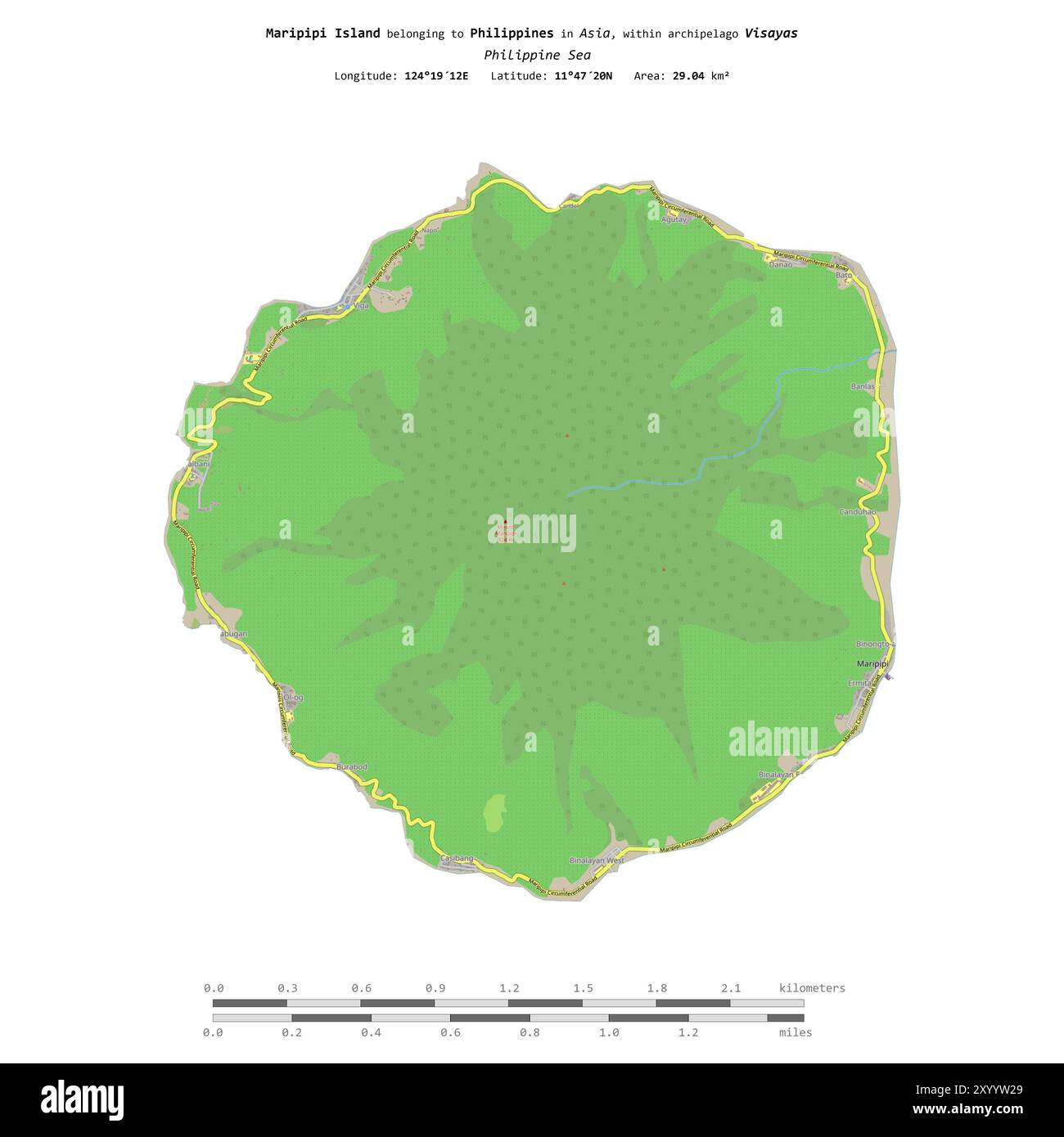 Maripipi Island in the Philippine Sea, belonging to Philippines ...