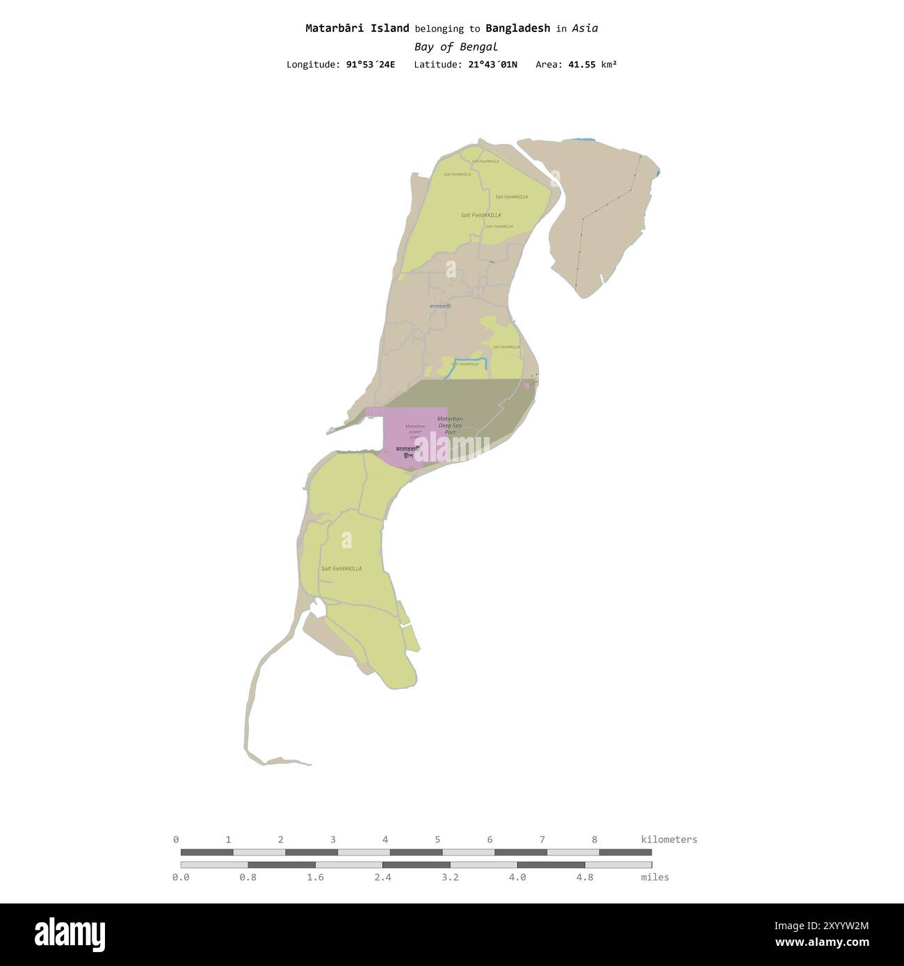 Matarbari Island in the Bay of Bengal, belonging to Bangladesh ...