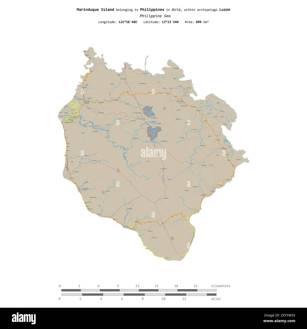 Marinduque Island in the Philippine Sea, belonging to Philippines ...