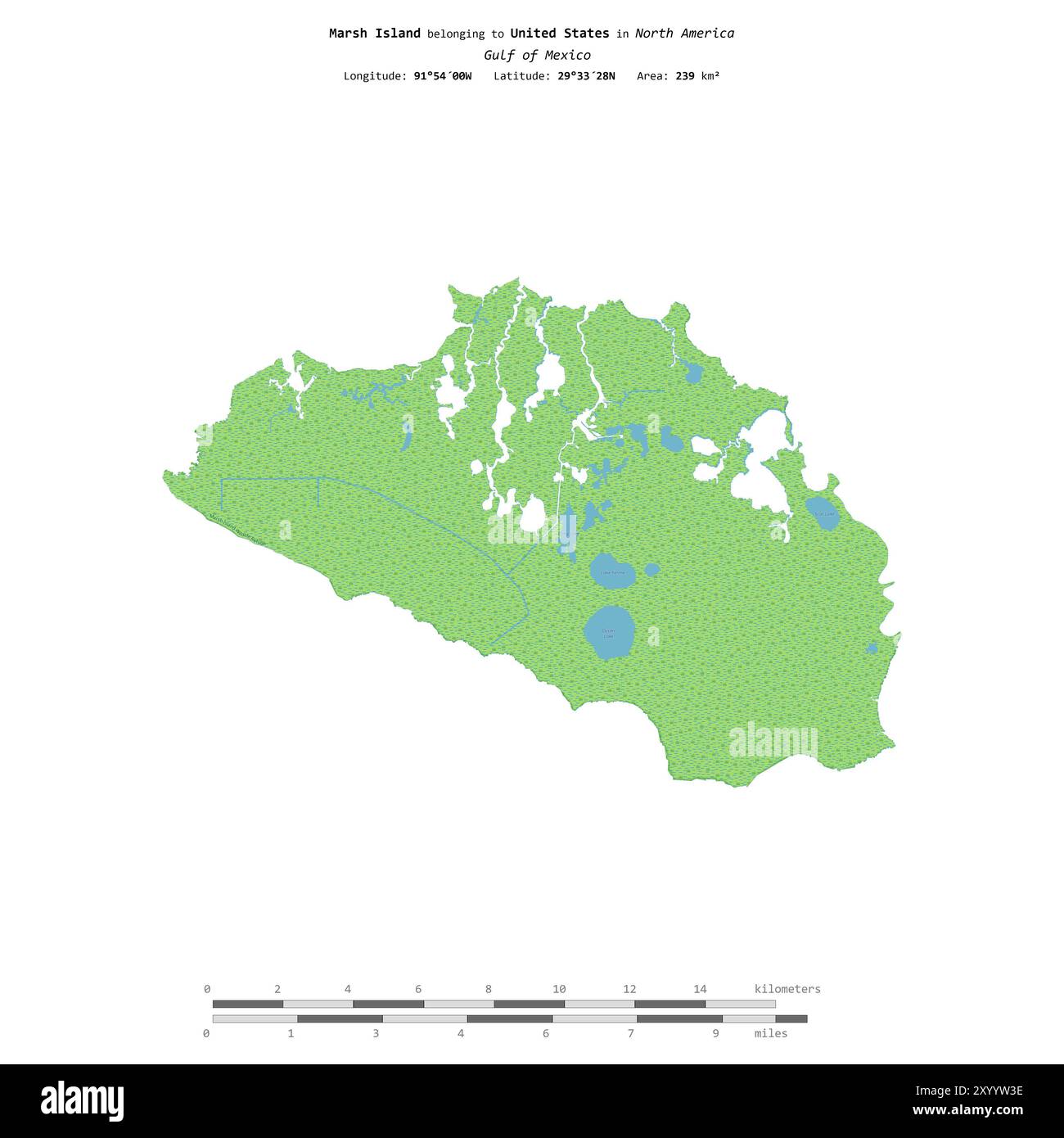 Marsh Island in the Gulf of Mexico, belonging to United States ...