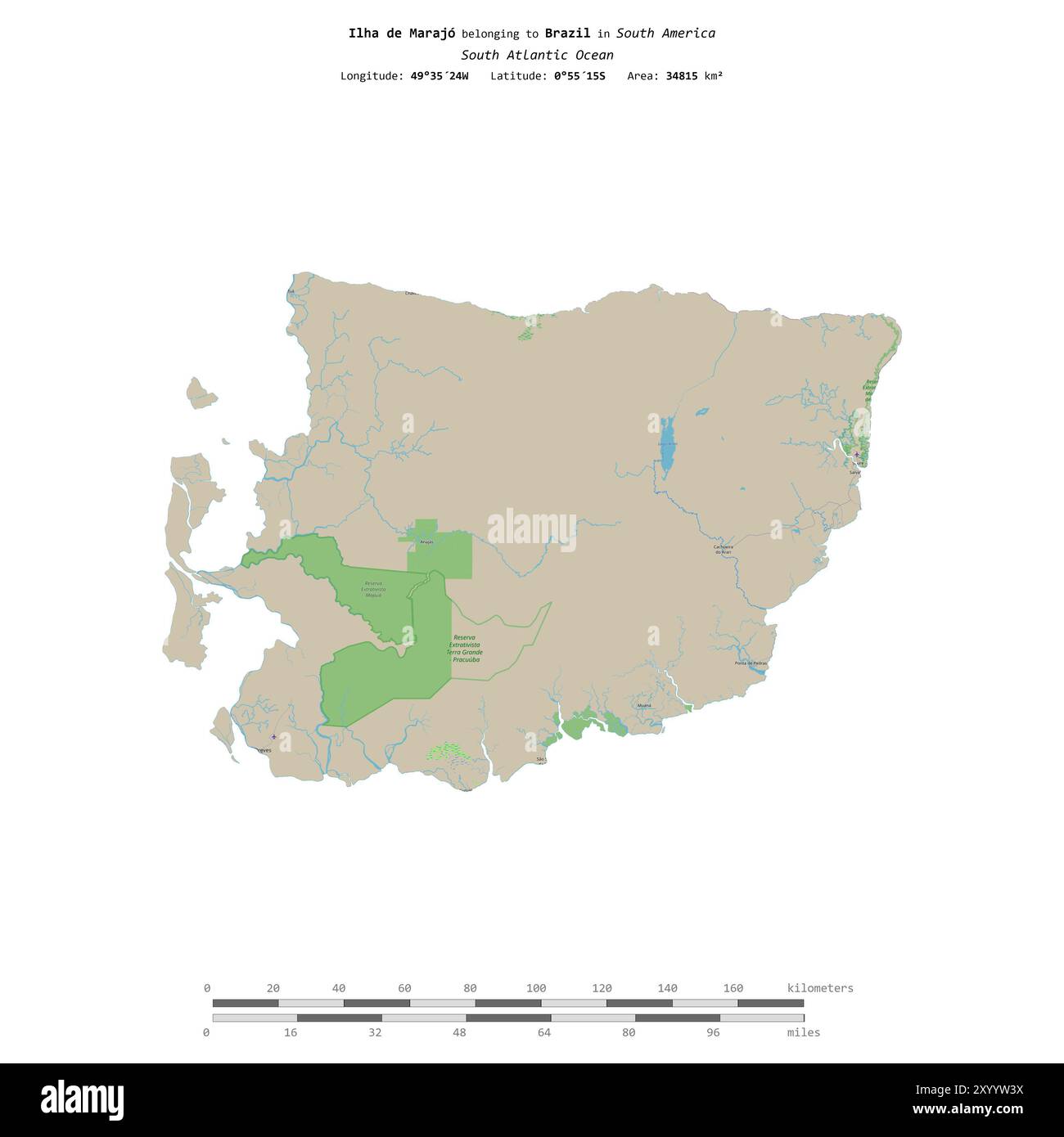 Ilha de Marajo in the South Atlantic Ocean, belonging to Brazil ...