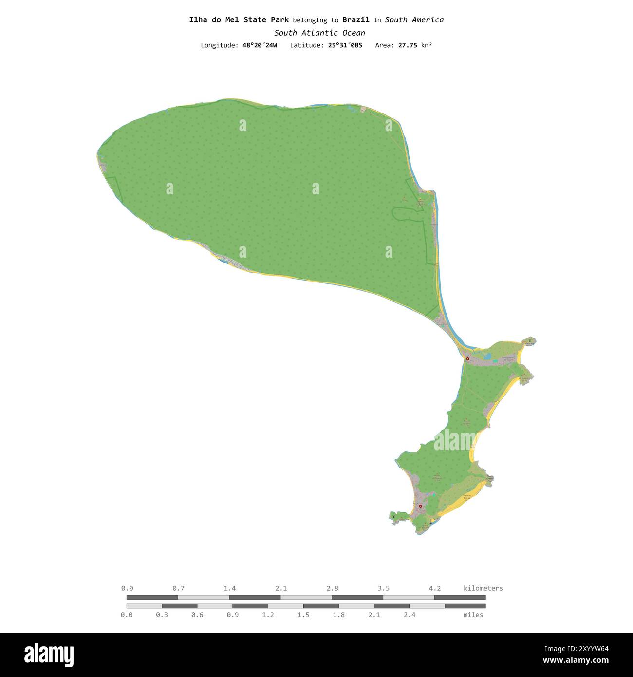 Ilha do Mel State Park in the South Atlantic Ocean, belonging to Brazil ...