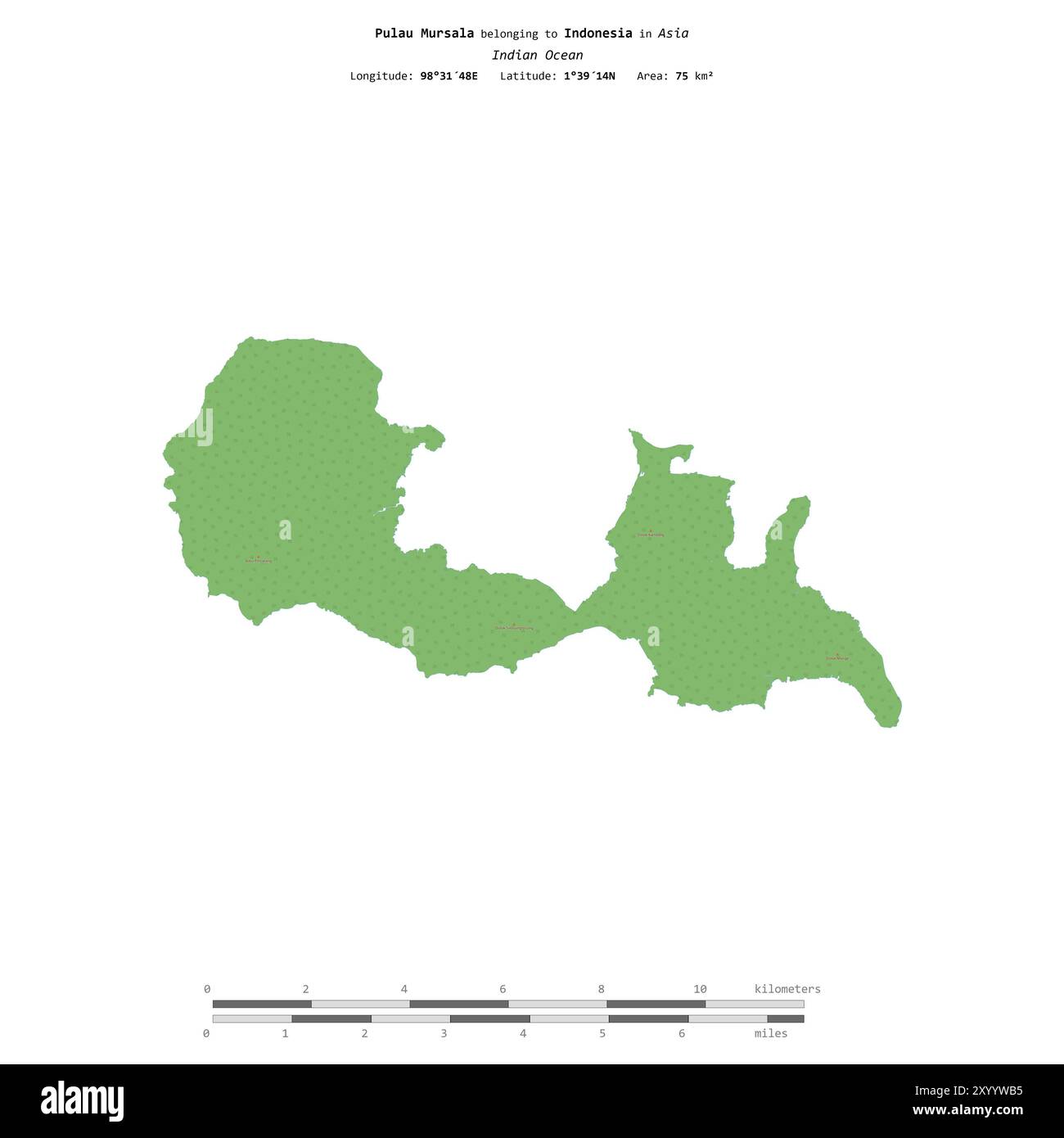 Pulau Mursala in the Indian Ocean, belonging to Indonesia, isolated on ...