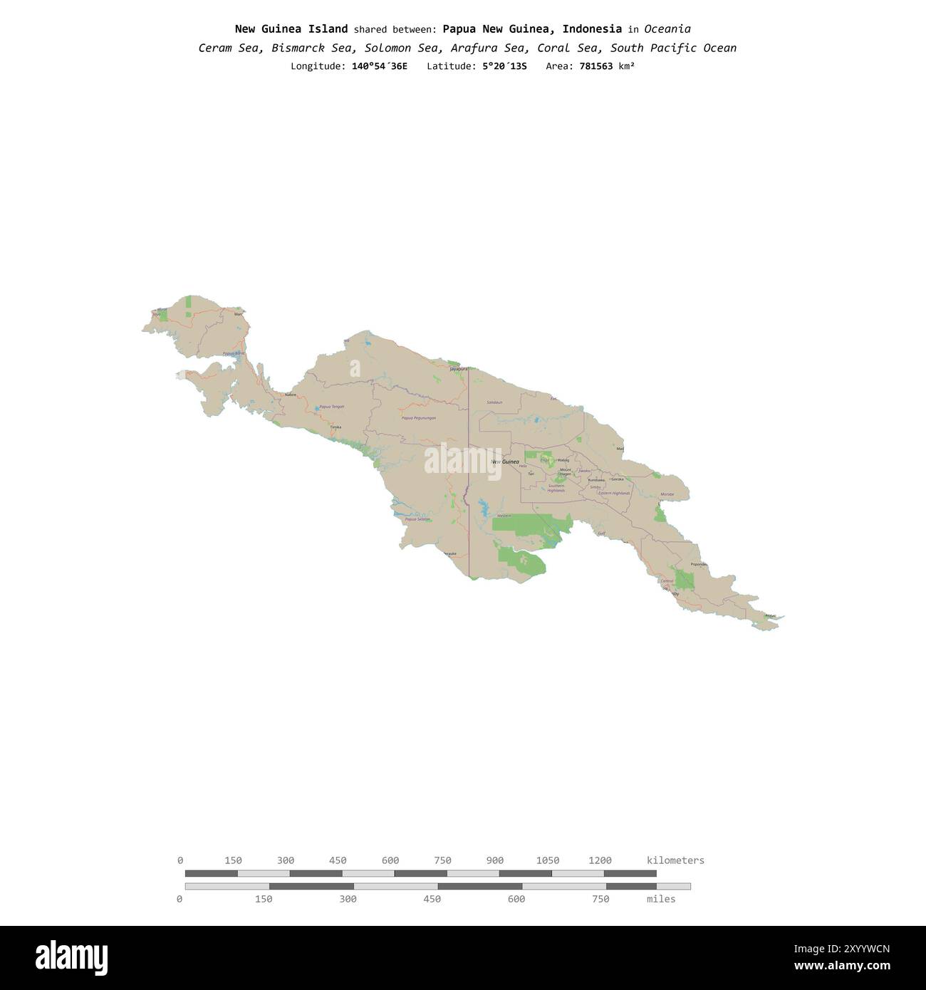 New Guinea Island in the Ceram Sea, shared between: Papua New Guinea ...