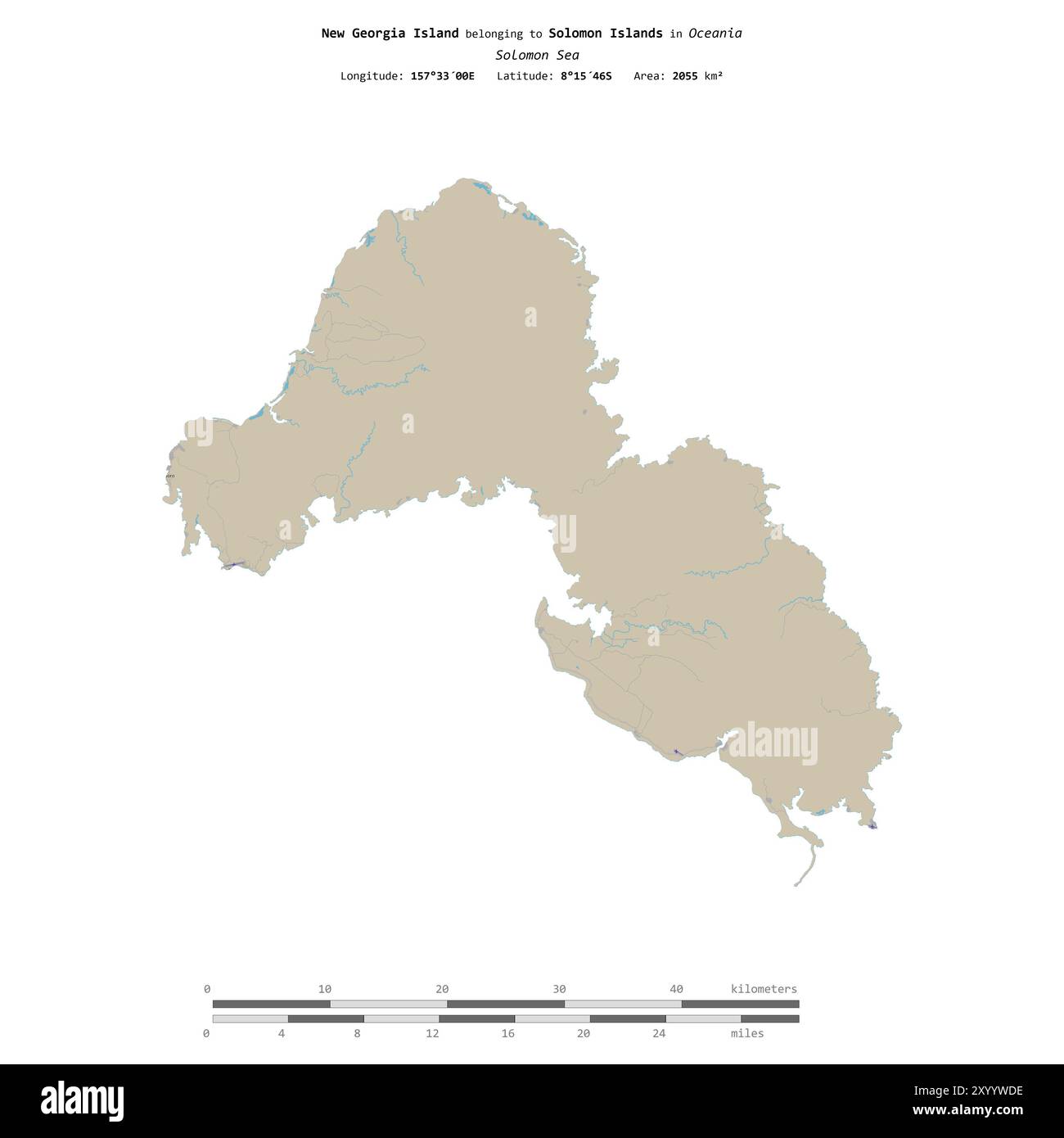 New Georgia Island in the Solomon Sea, belonging to Solomon Islands ...