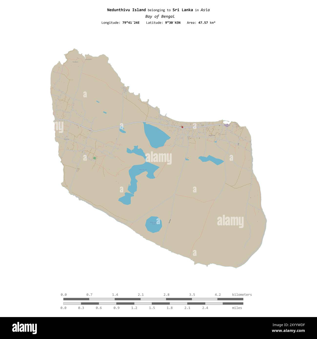 Nedunthivu Island in the Bay of Bengal, belonging to Sri Lanka ...
