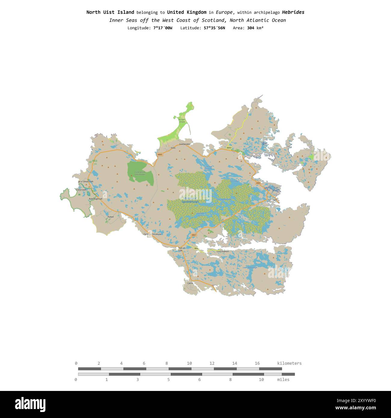 North Uist Island in the North Atlantic Ocean, belonging to United ...