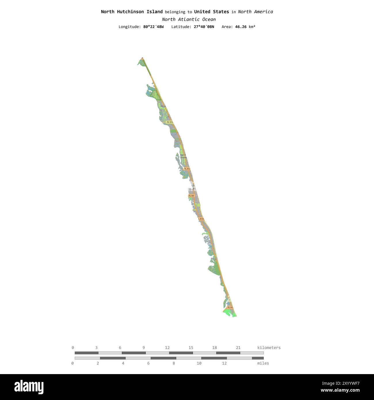North Hutchinson Island in the North Atlantic Ocean, belonging to ...
