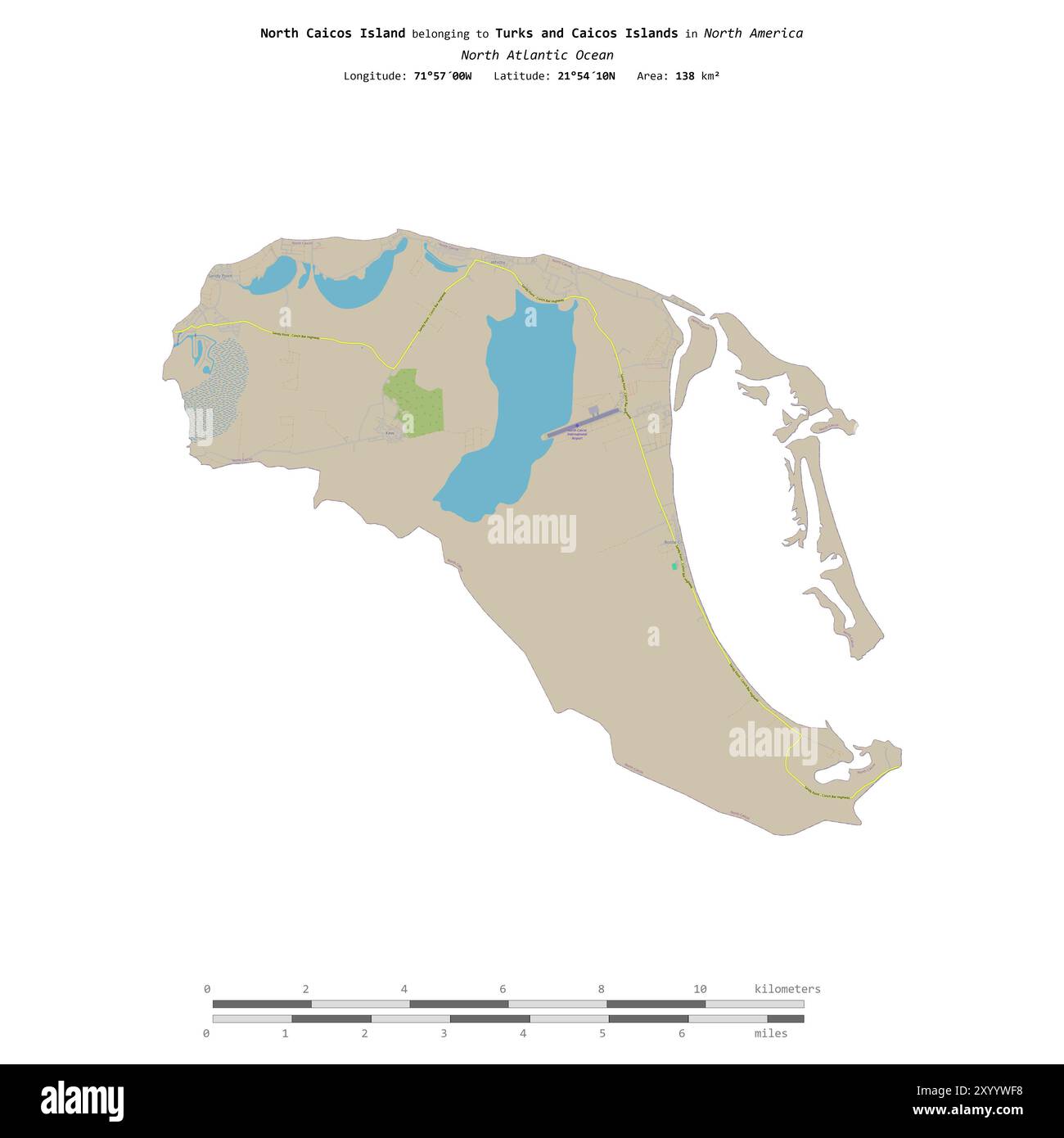 North Caicos Island in the North Atlantic Ocean, belonging to Turks and ...