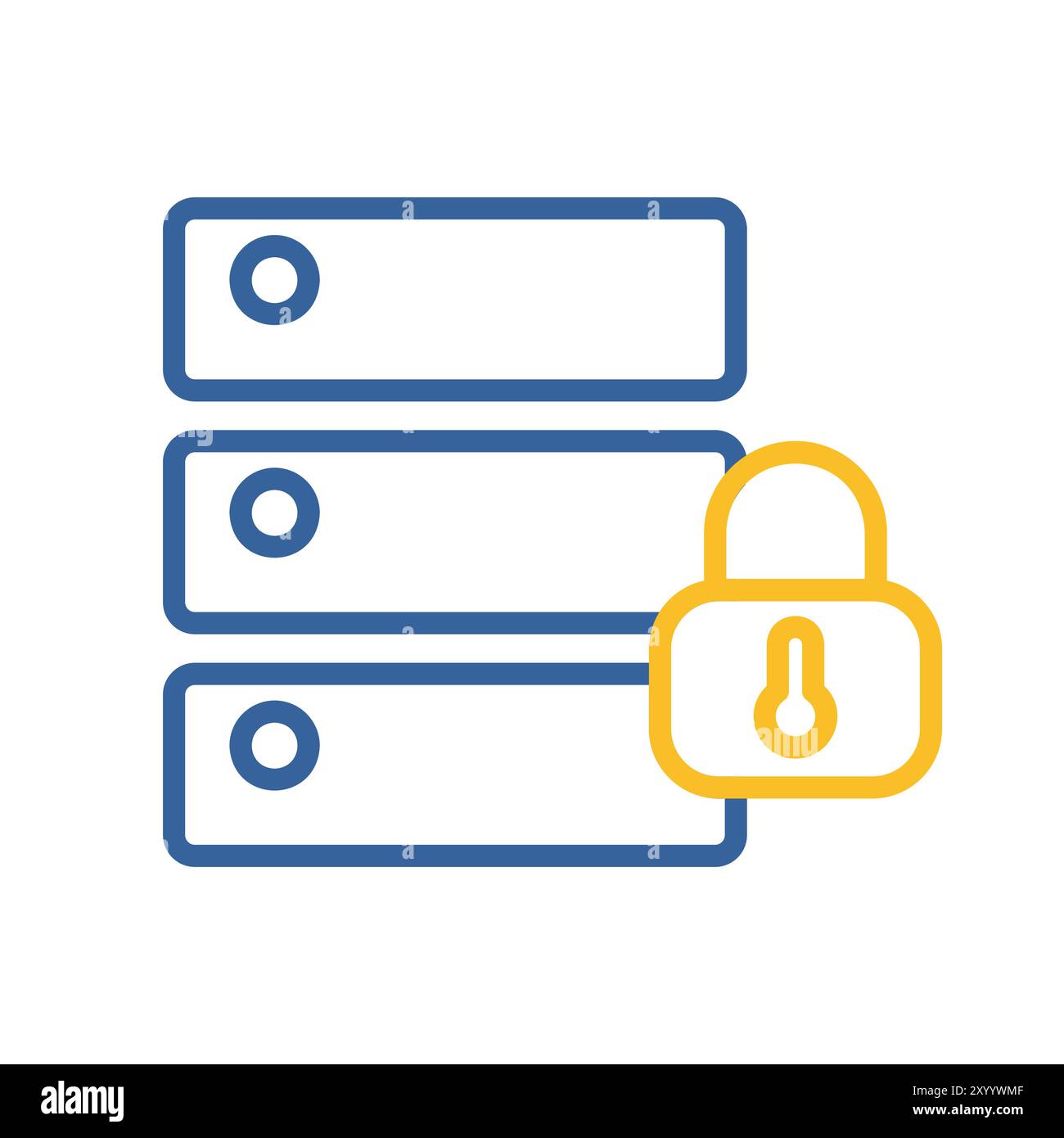 Database padlock vector icon. Security sign. Graph symbol for your web ...