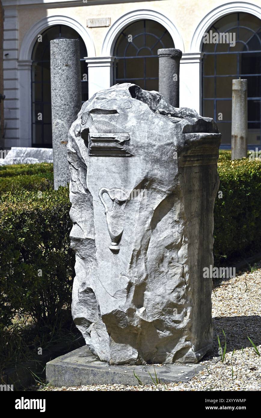 Marble artefact and the granite column Stock Photo - Alamy