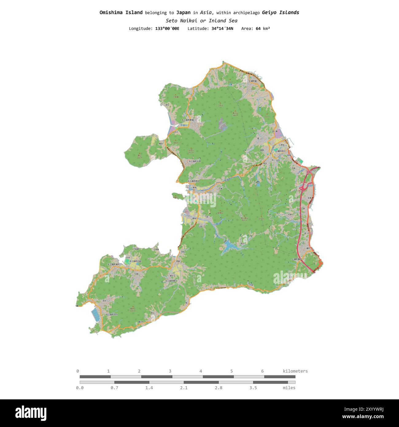 Omishima Island in the Seto Naikai or Inland Sea, belonging to Japan ...
