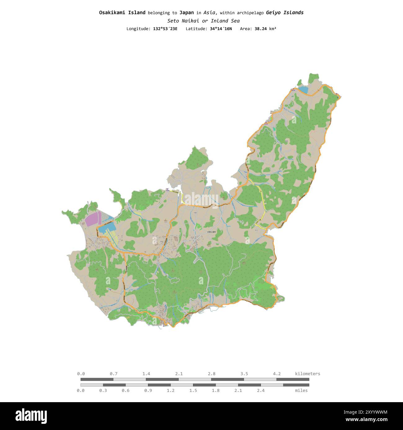 Osakikami Island in the Seto Naikai or Inland Sea, belonging to Japan ...