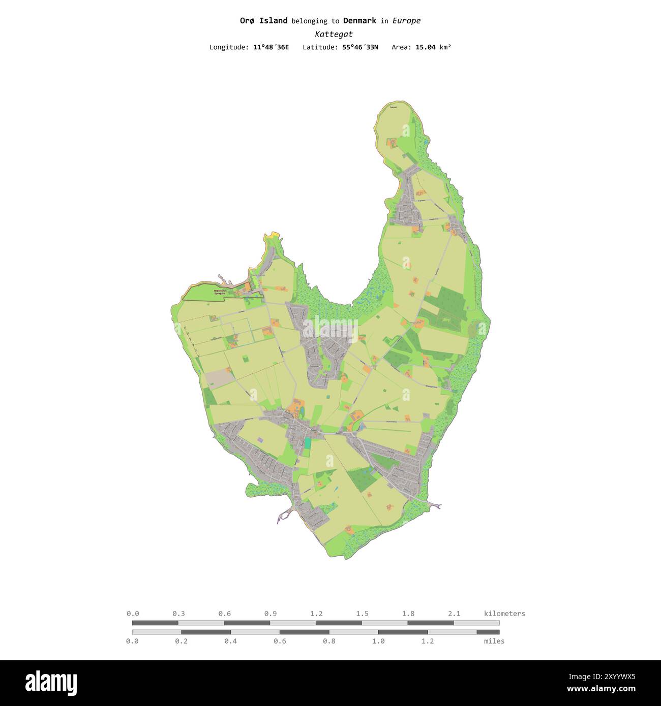 Denmark map with coordinates hi-res stock photography and images - Alamy