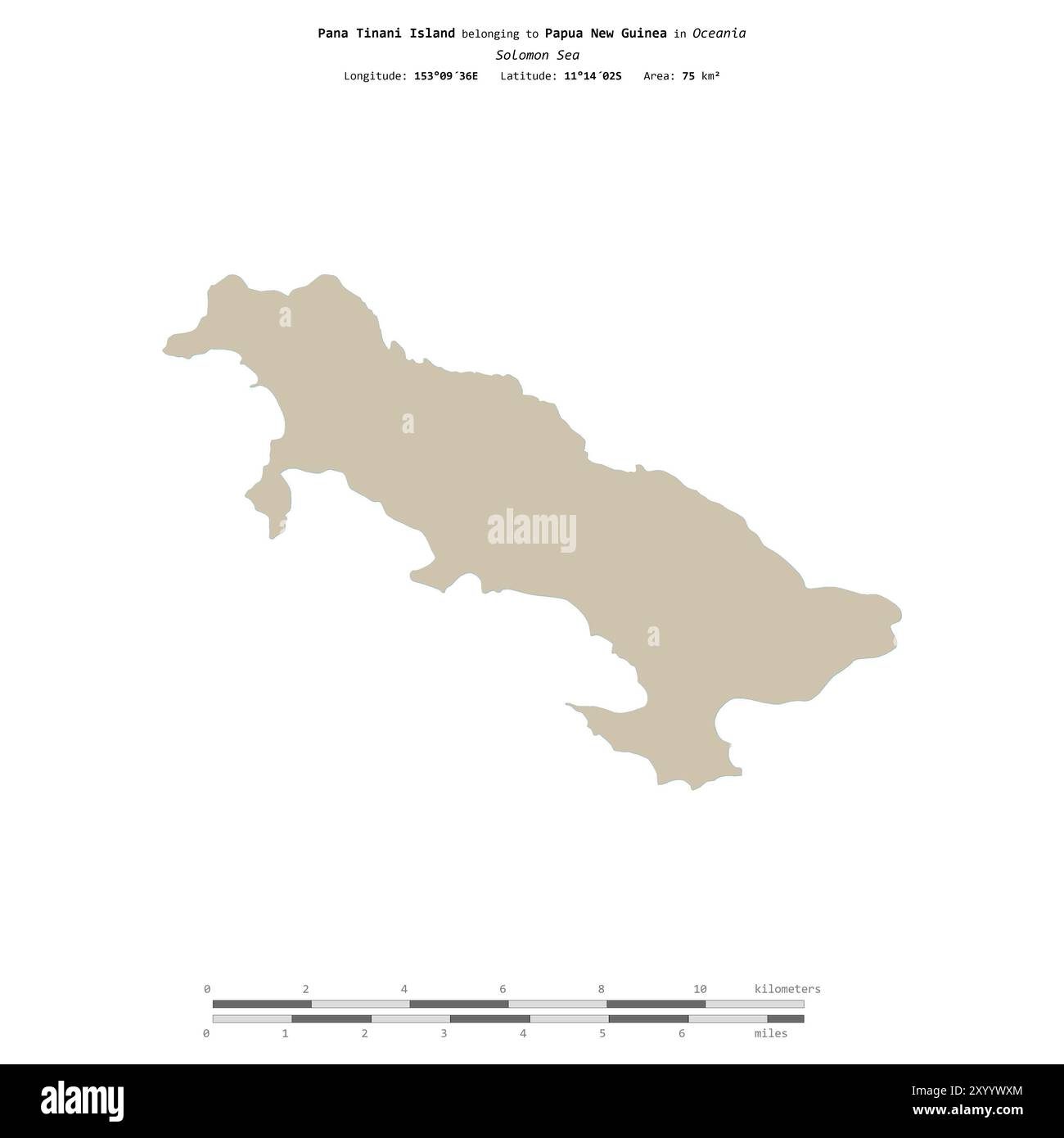 Pana Tinani Island in the Solomon Sea, belonging to Papua New Guinea ...