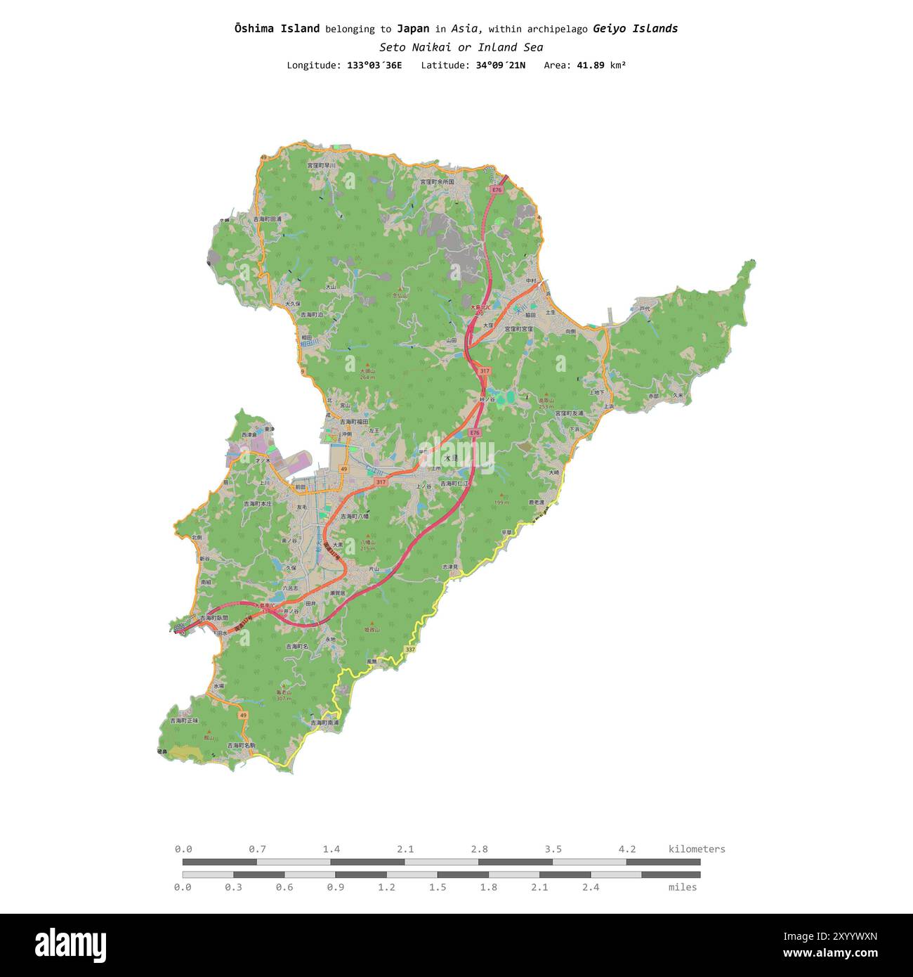Oshima Island in the Seto Naikai or Inland Sea, belonging to Japan ...
