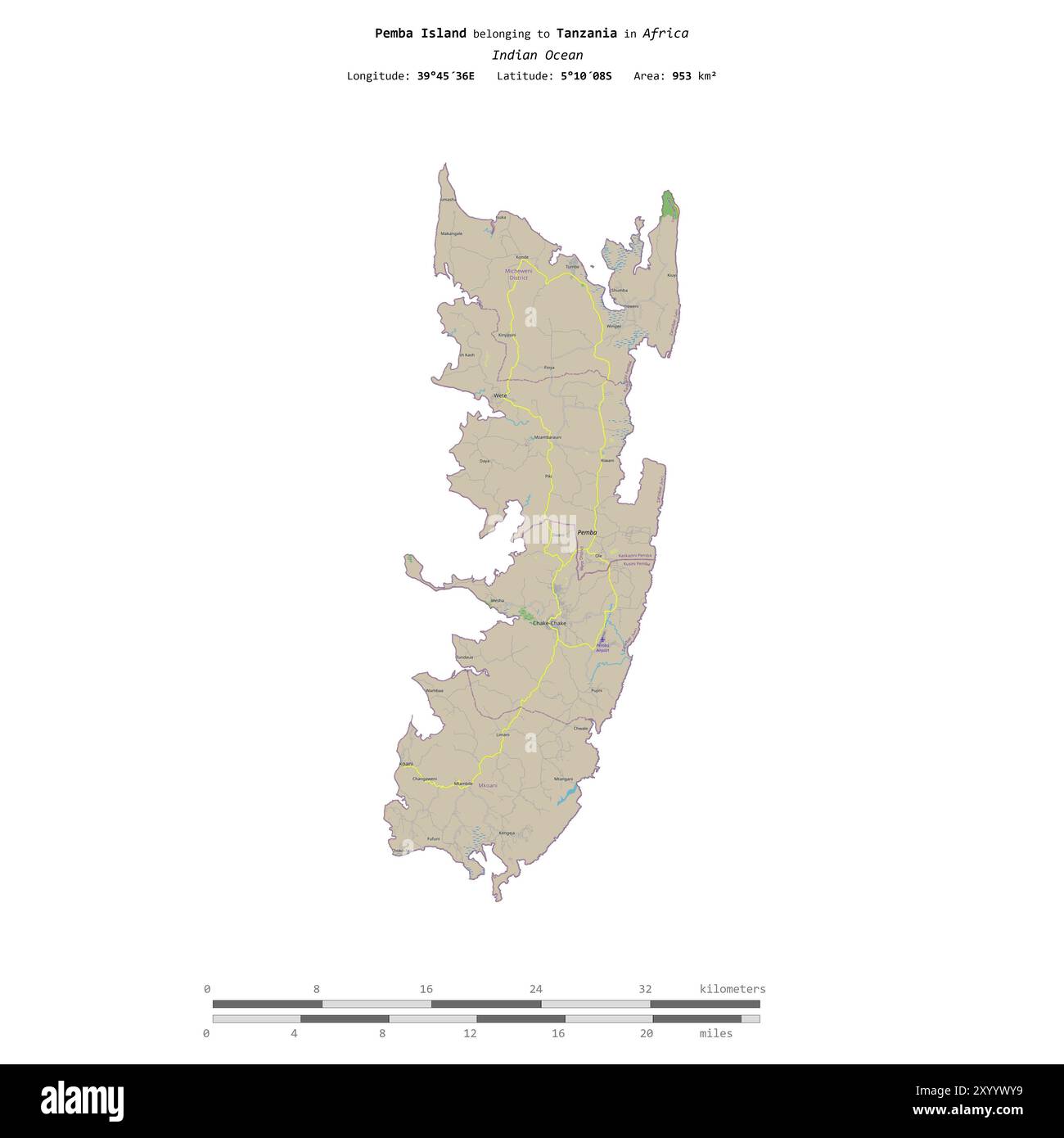 Pemba map hi-res stock photography and images - Alamy