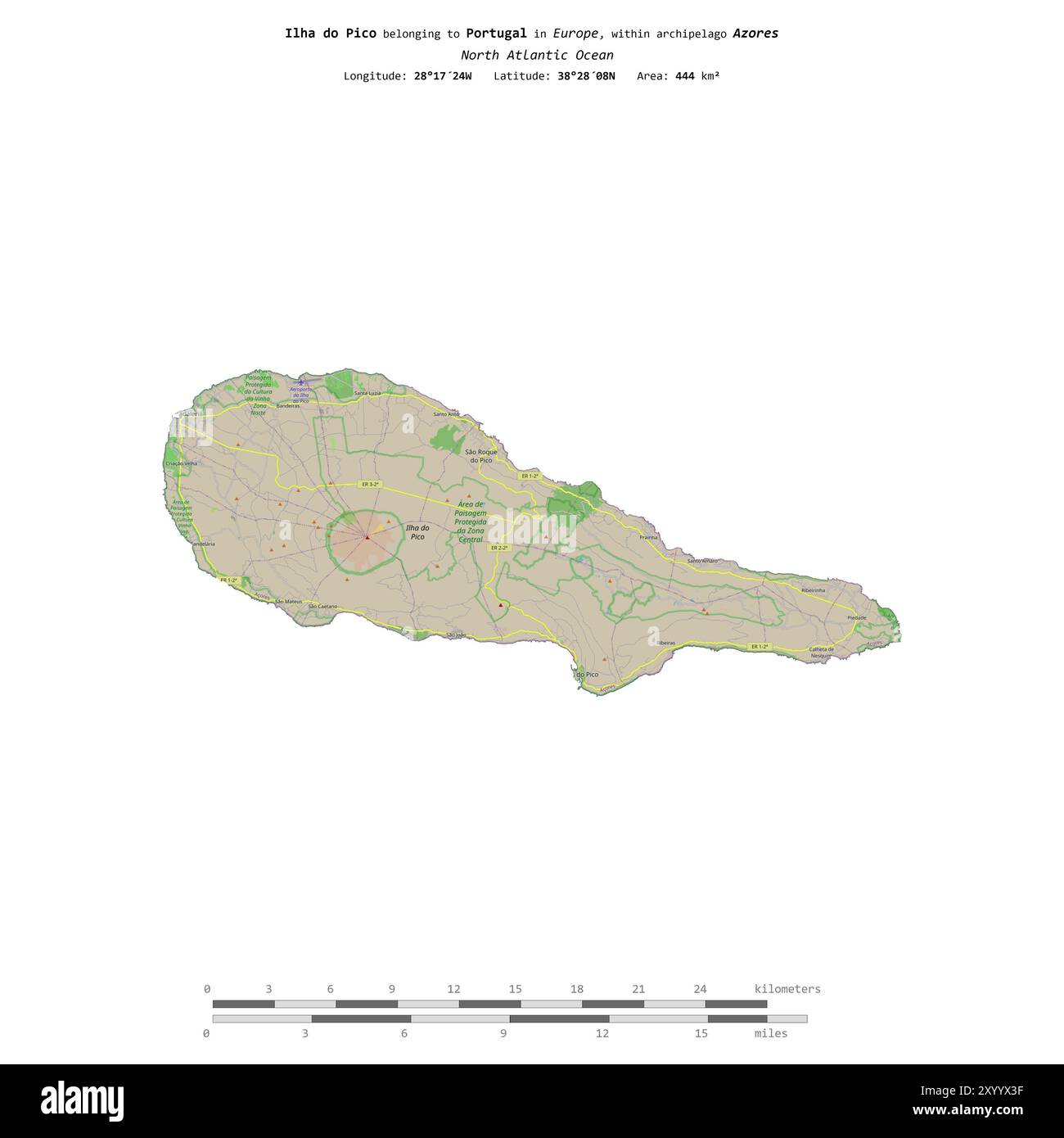 Ilha do Pico in the North Atlantic Ocean, belonging to Portugal ...
