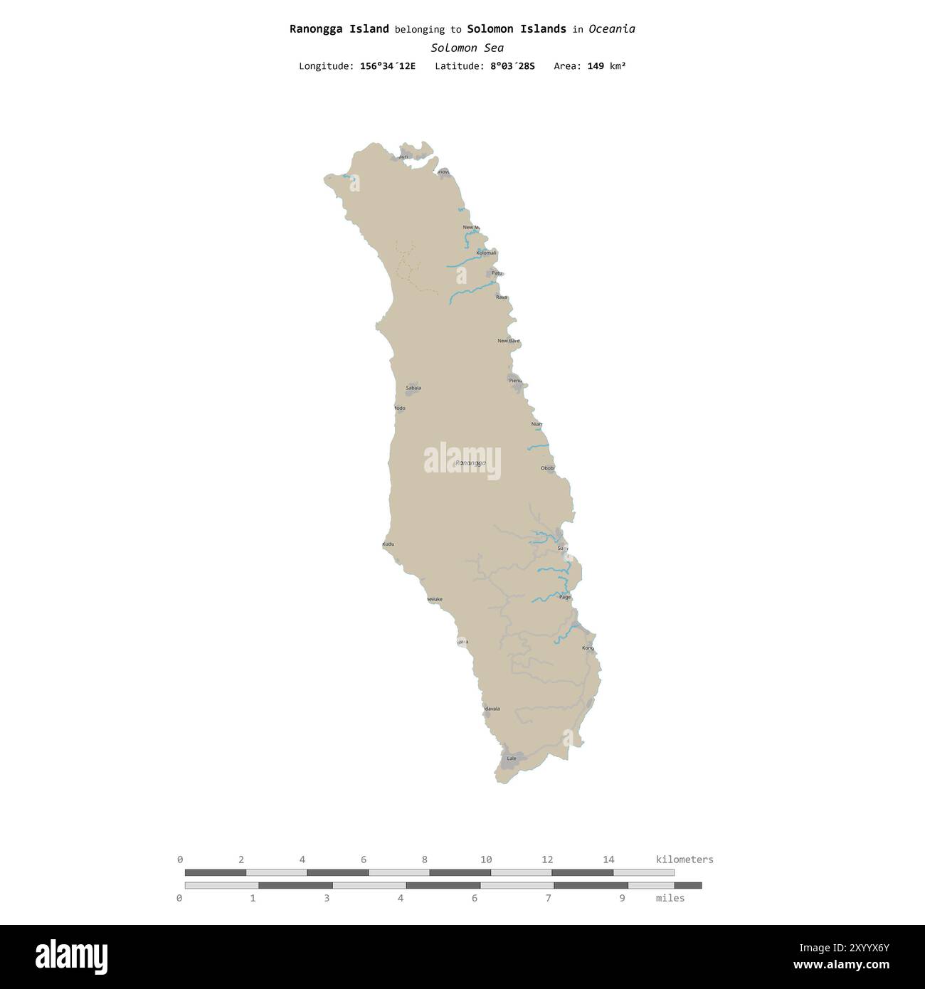 Ranongga Island in the Solomon Sea, belonging to Solomon Islands ...