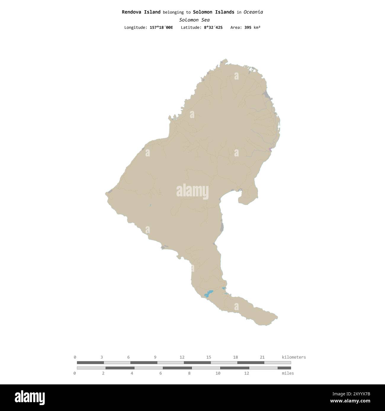 Rendova Island in the Solomon Sea, belonging to Solomon Islands ...