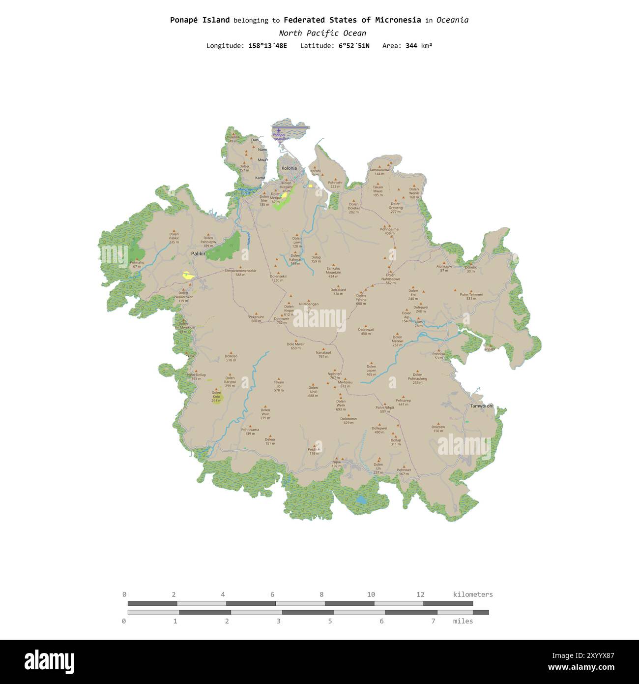Ponape Island in the North Pacific Ocean, belonging to Federated States ...