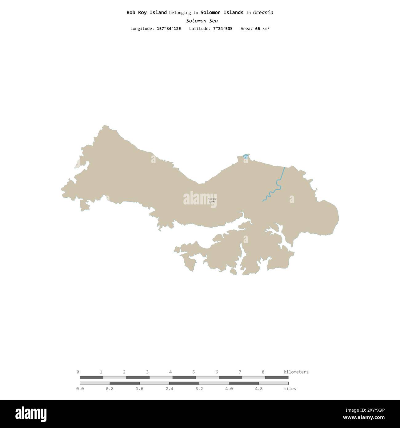 Rob Roy Island in the Solomon Sea, belonging to Solomon Islands ...