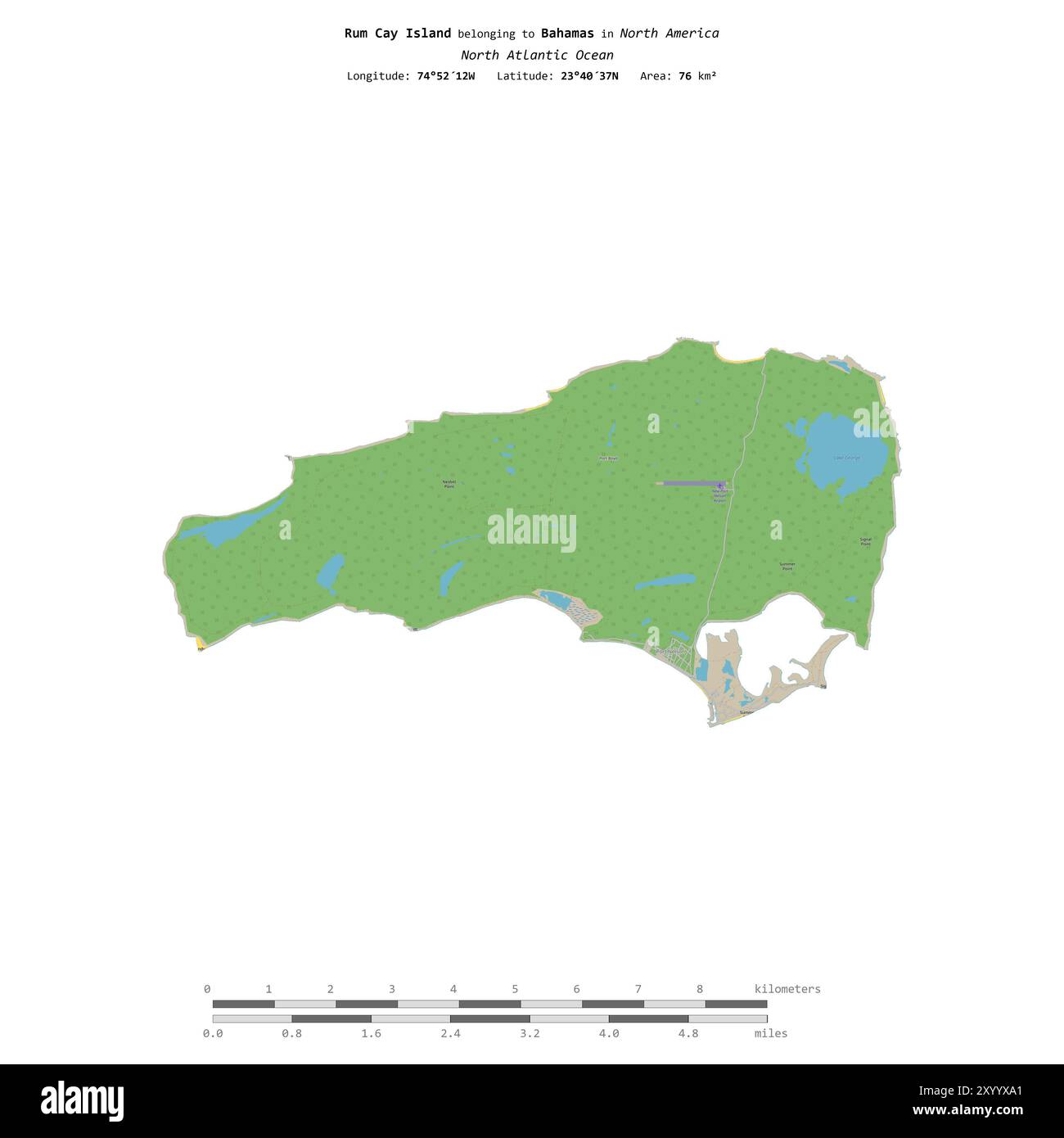 Rum Cay Island in the North Atlantic Ocean, belonging to Bahamas ...