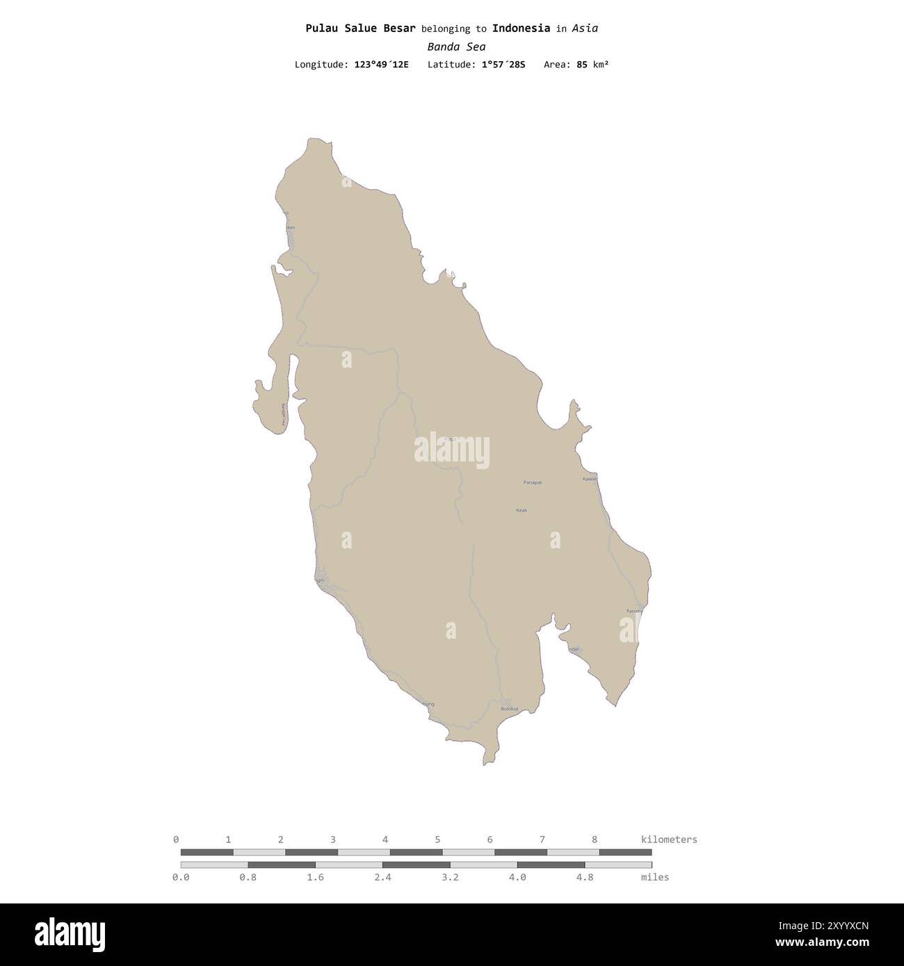 Pulau Salue Besar in the Banda Sea, belonging to Indonesia, isolated on ...
