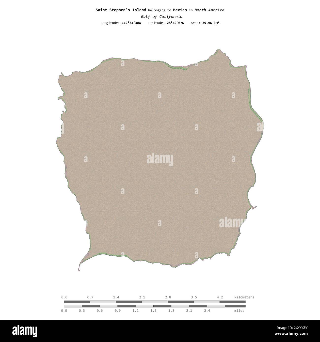 Saint Stephen's Island in the Gulf of California, belonging to Mexico ...
