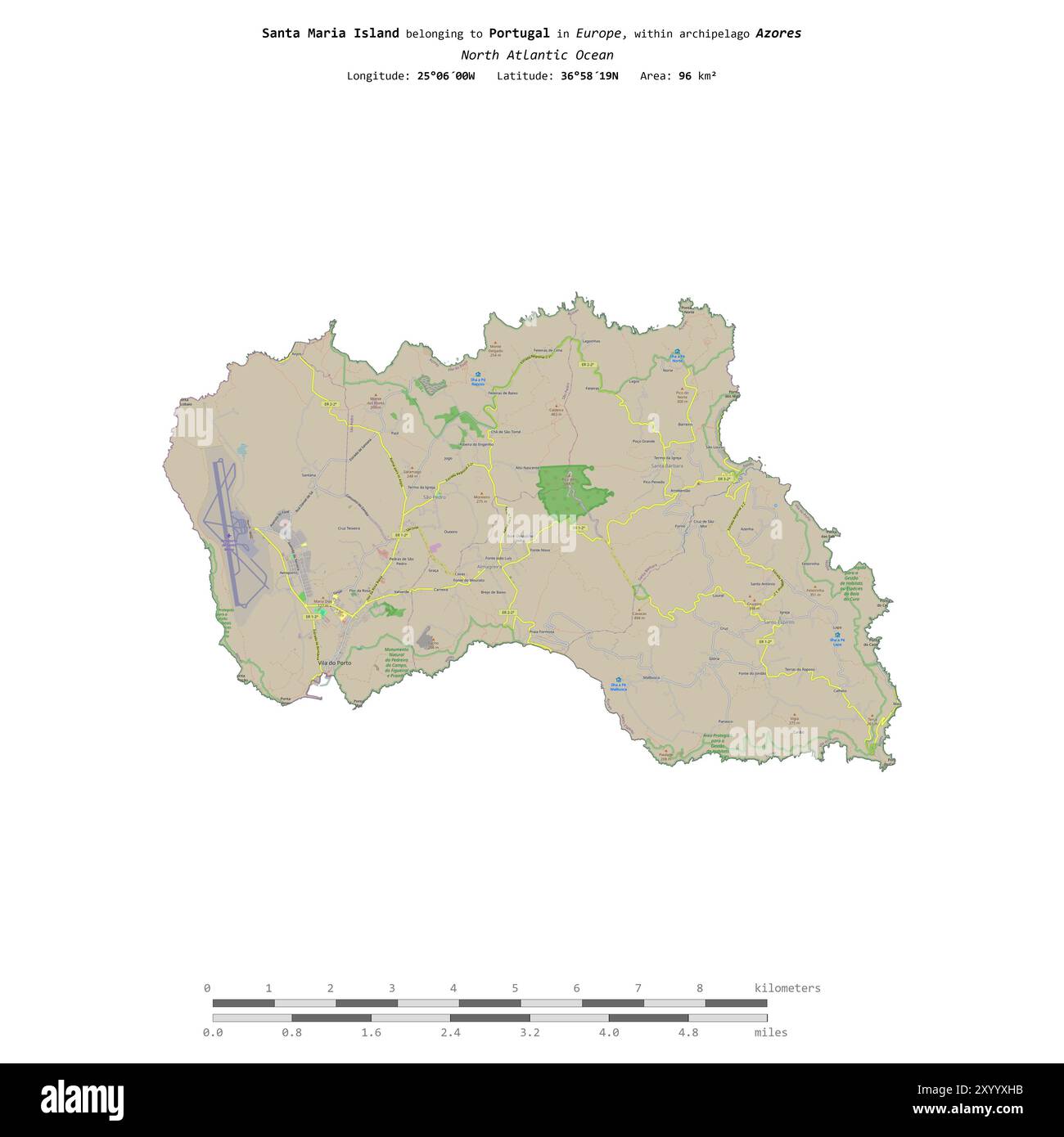 Island santa maria island map hi-res stock photography and images - Alamy
