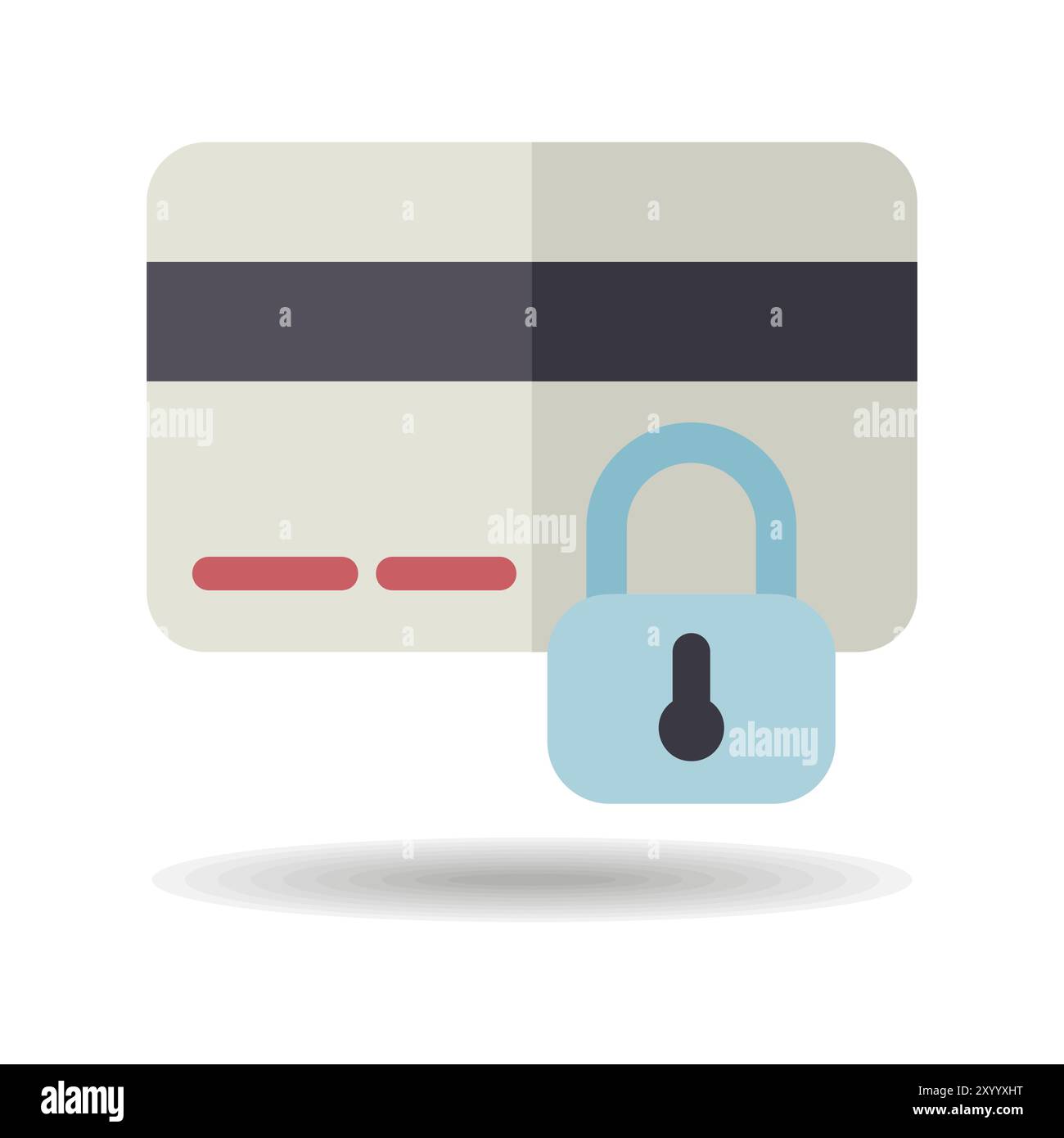 Credit card with lock vector icon. Locked bank card symbol. Security ...