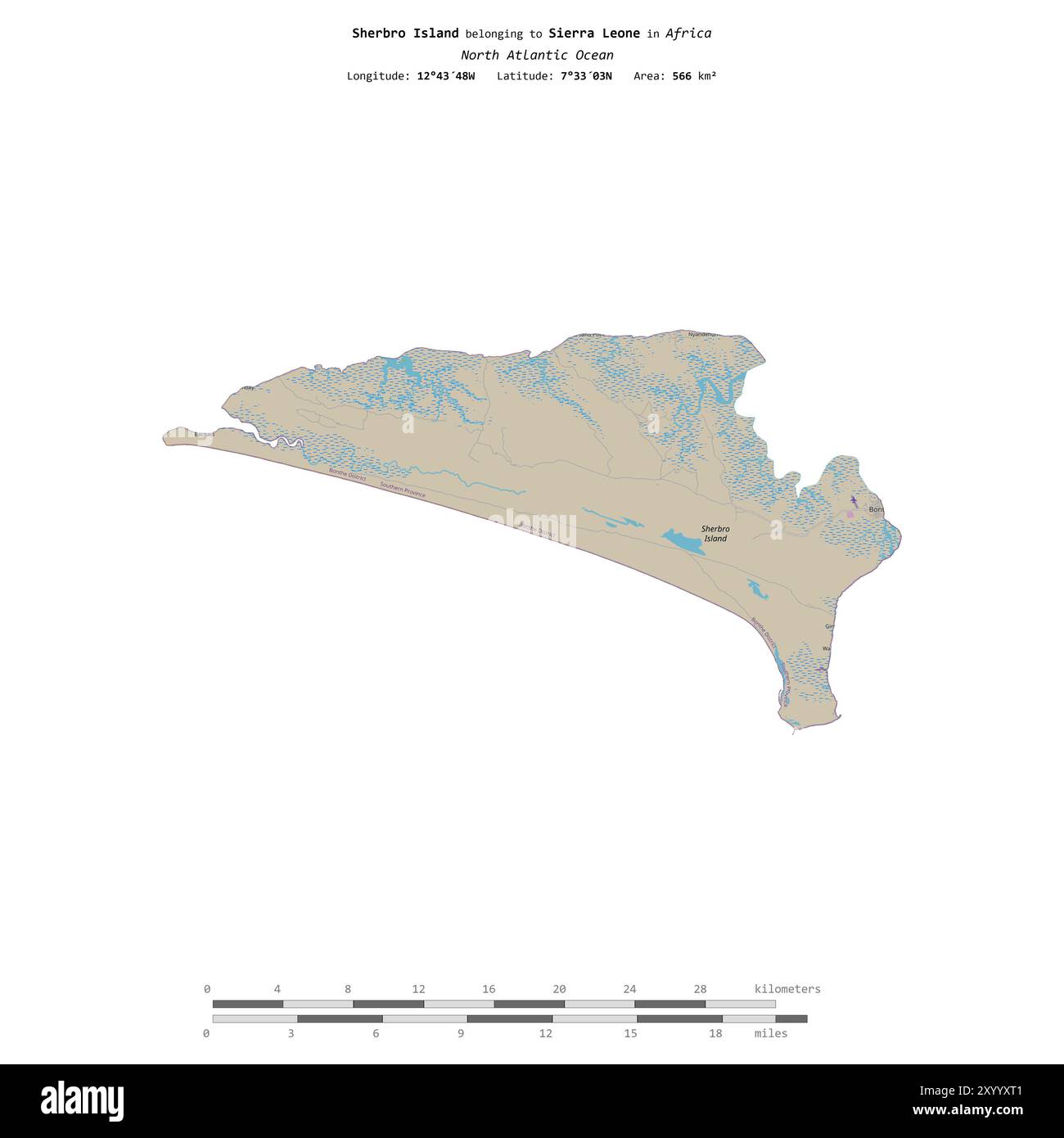 Sherbro Island in the North Atlantic Ocean, belonging to Sierra Leone ...