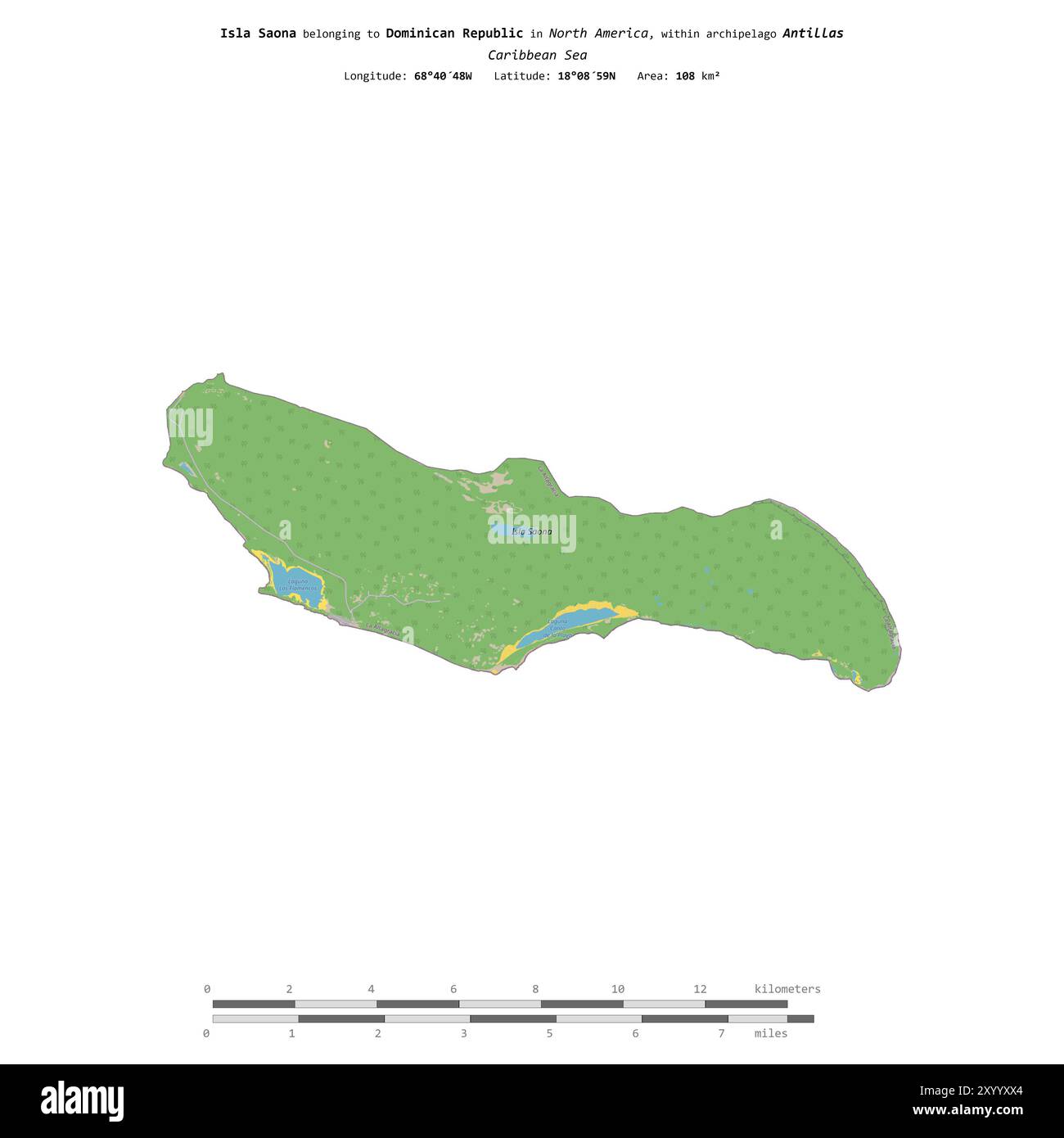 Isla Saona in the Caribbean Sea, belonging to Dominican Republic ...