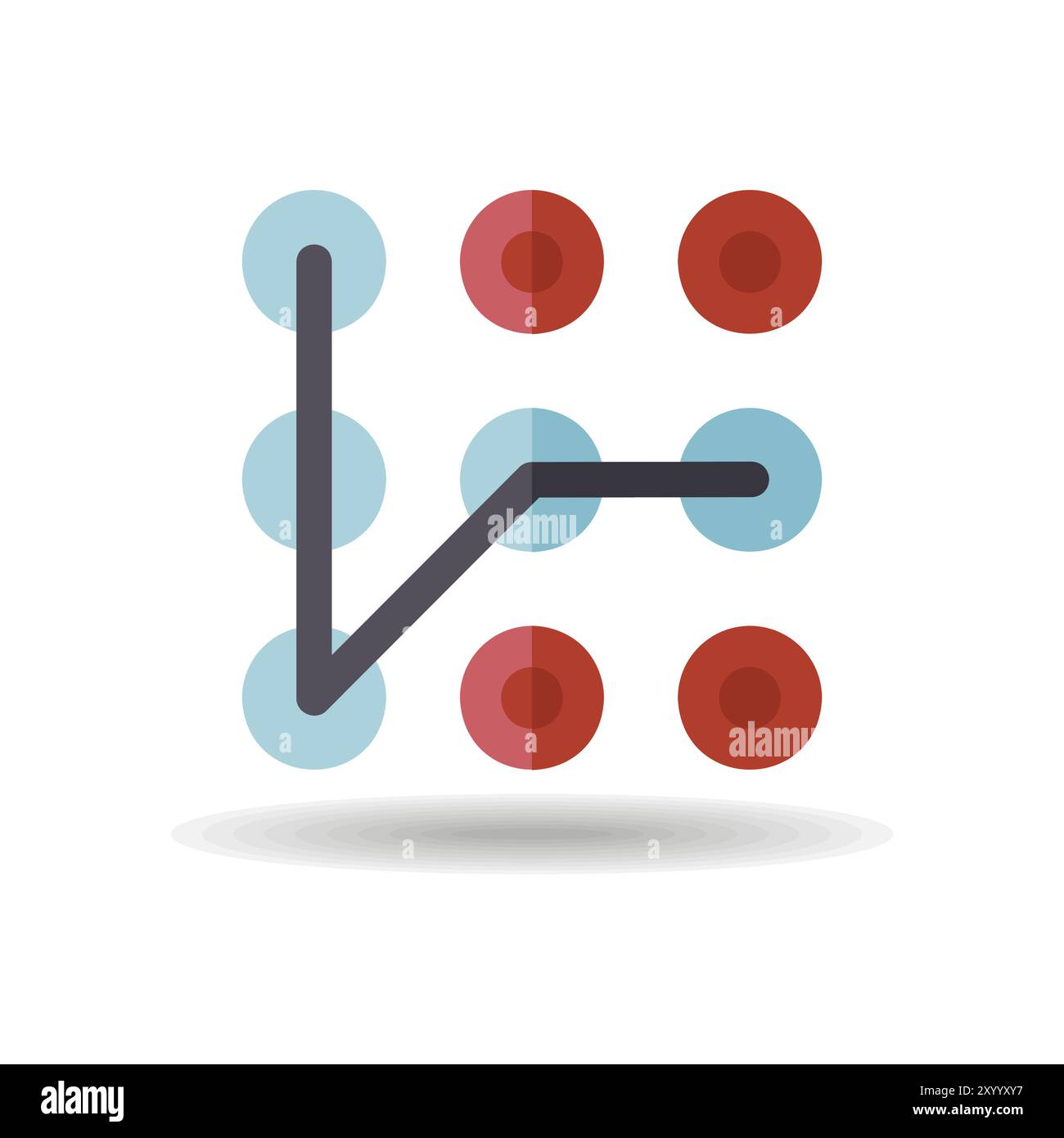 Lock pattern vector icon. Hand entering smartphone password symbol ...