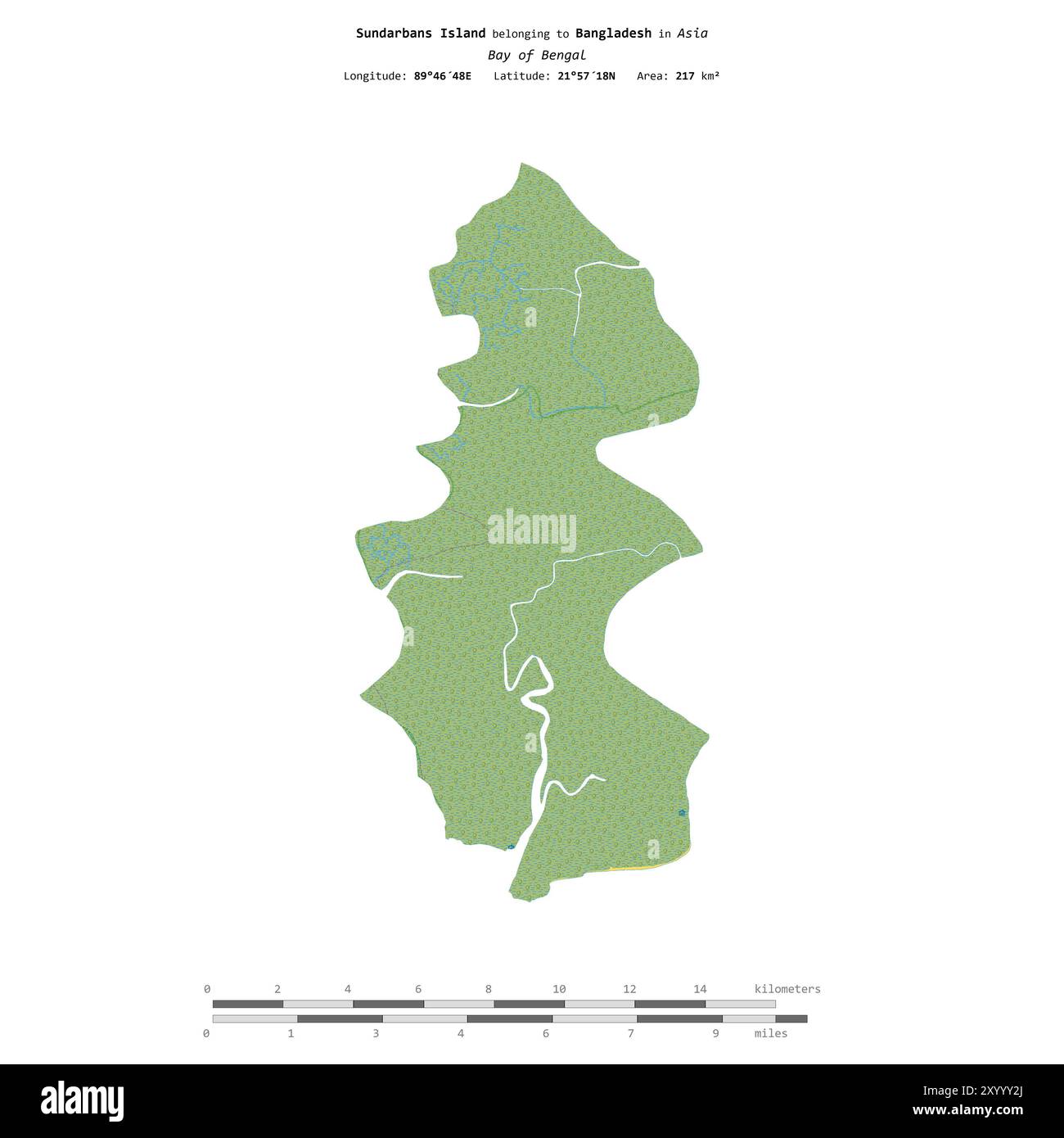 Sundarbans Island in the Bay of Bengal, belonging to Bangladesh ...