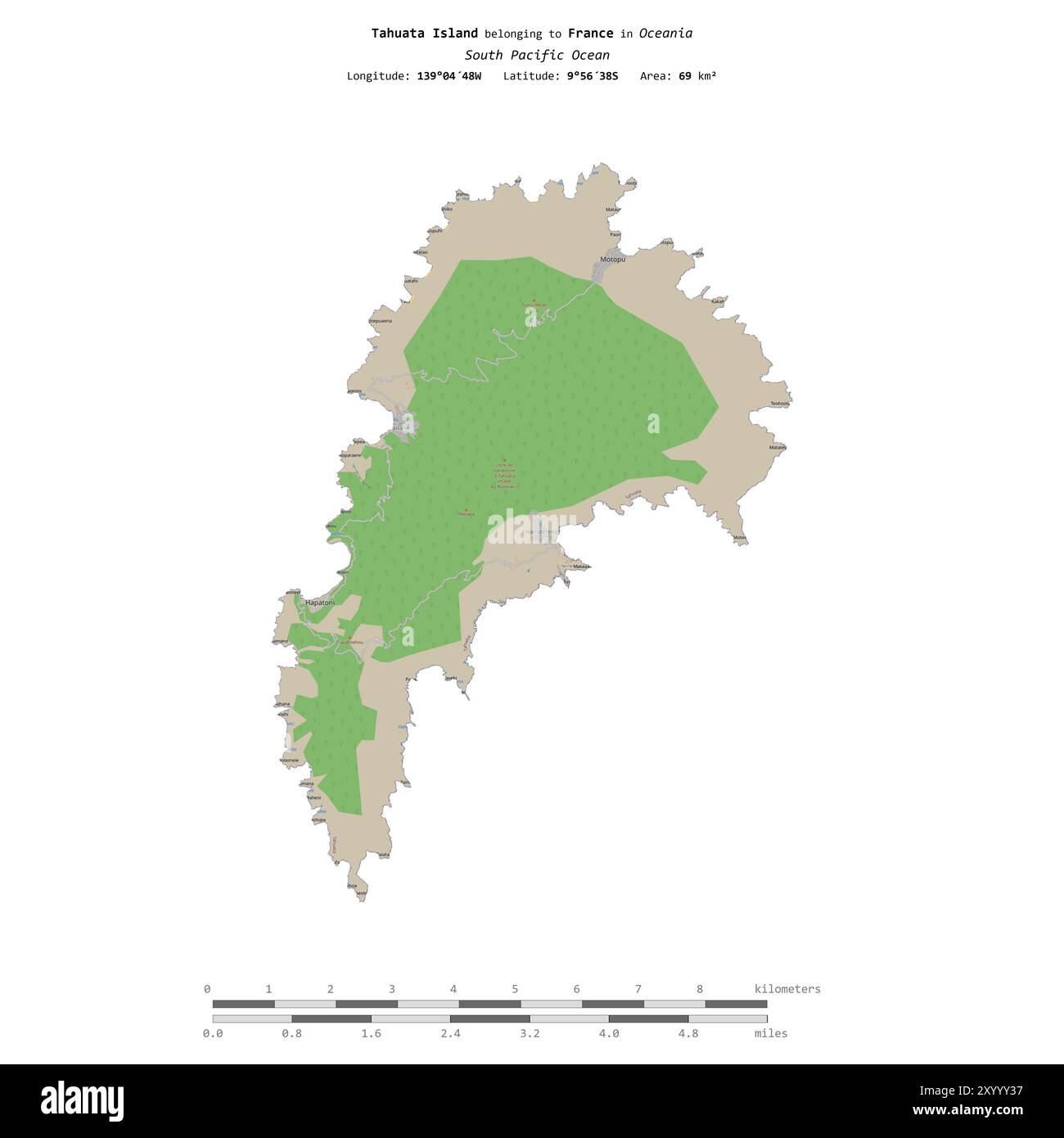 Tahuata Island in the South Pacific Ocean, belonging to France ...