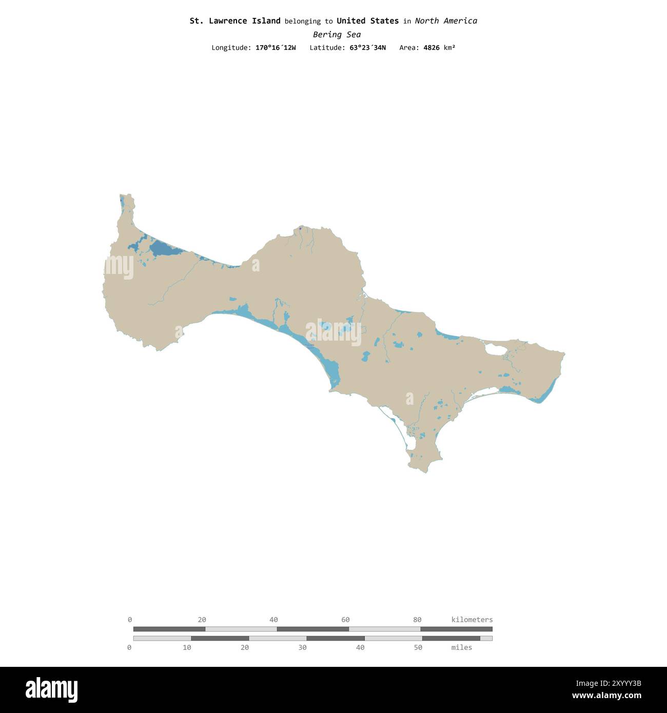 St. Lawrence Island in the Bering Sea, belonging to United States ...