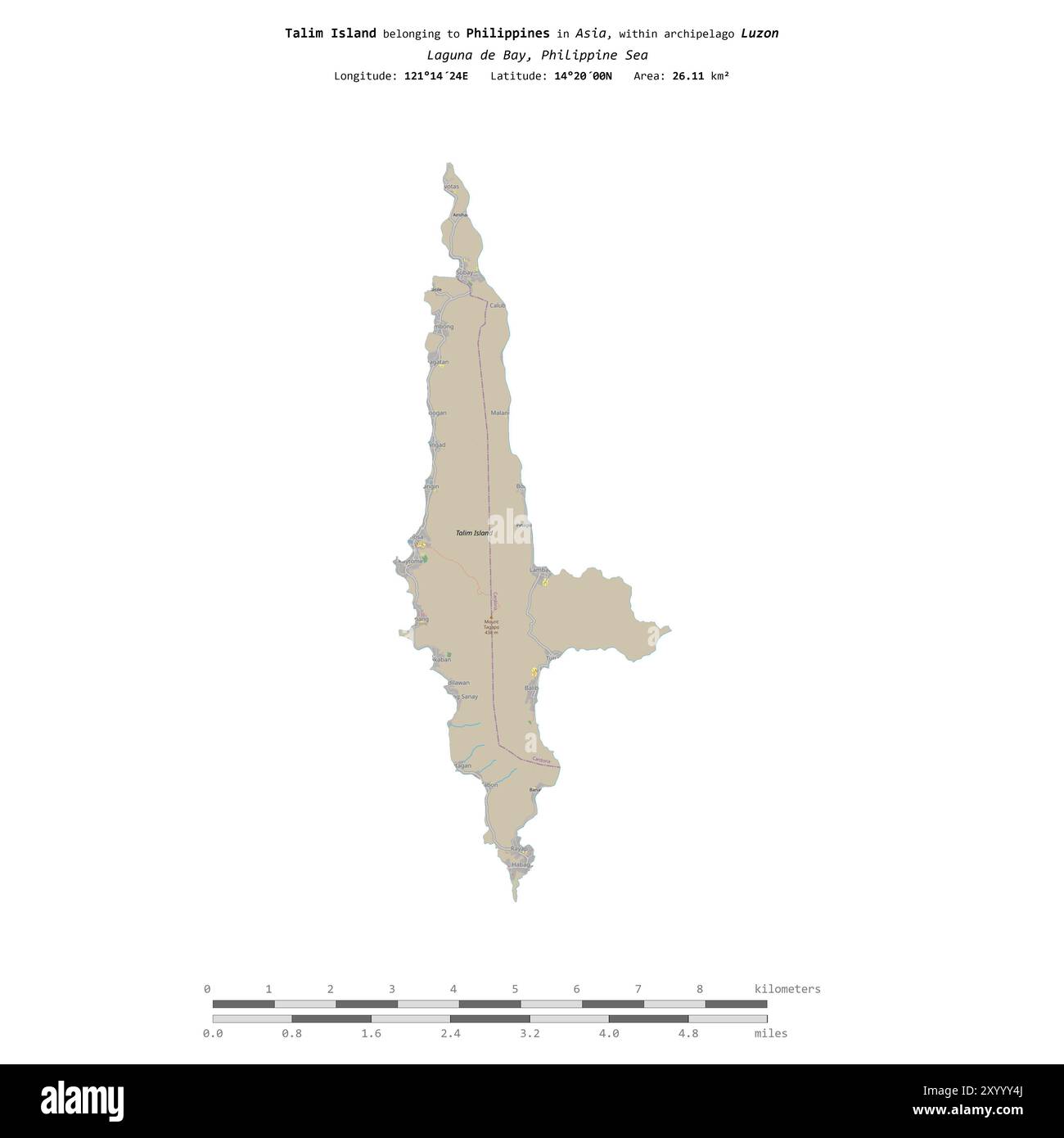 Talim Island in the Laguna de Bay, belonging to Philippines, isolated ...